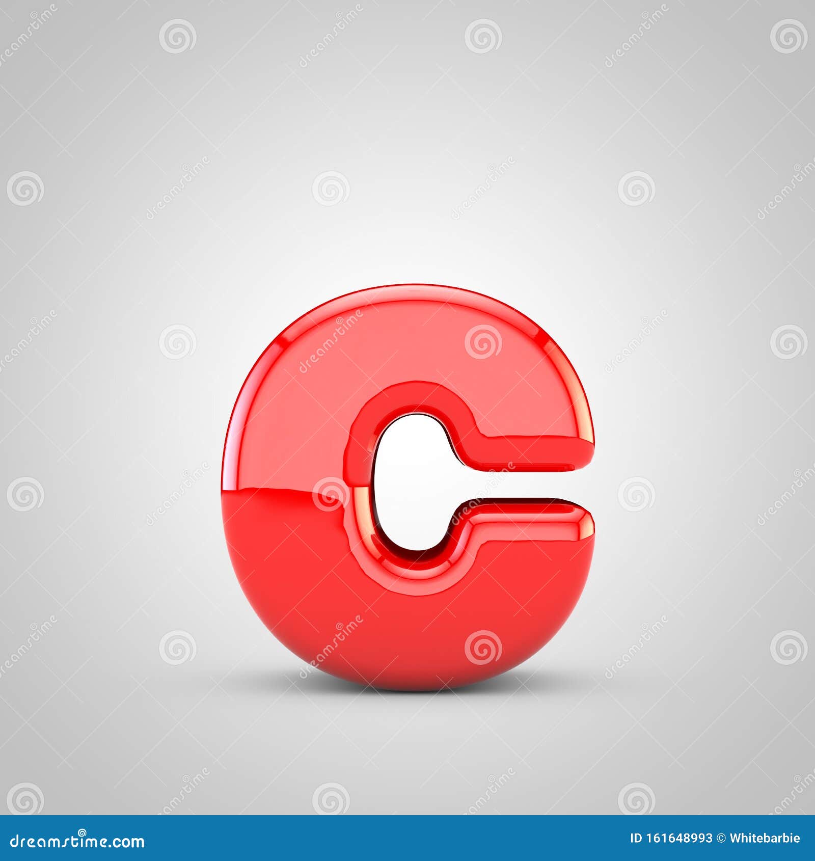 3D Red Letter C Lowercase Isolated White Background Stock Illustration ...