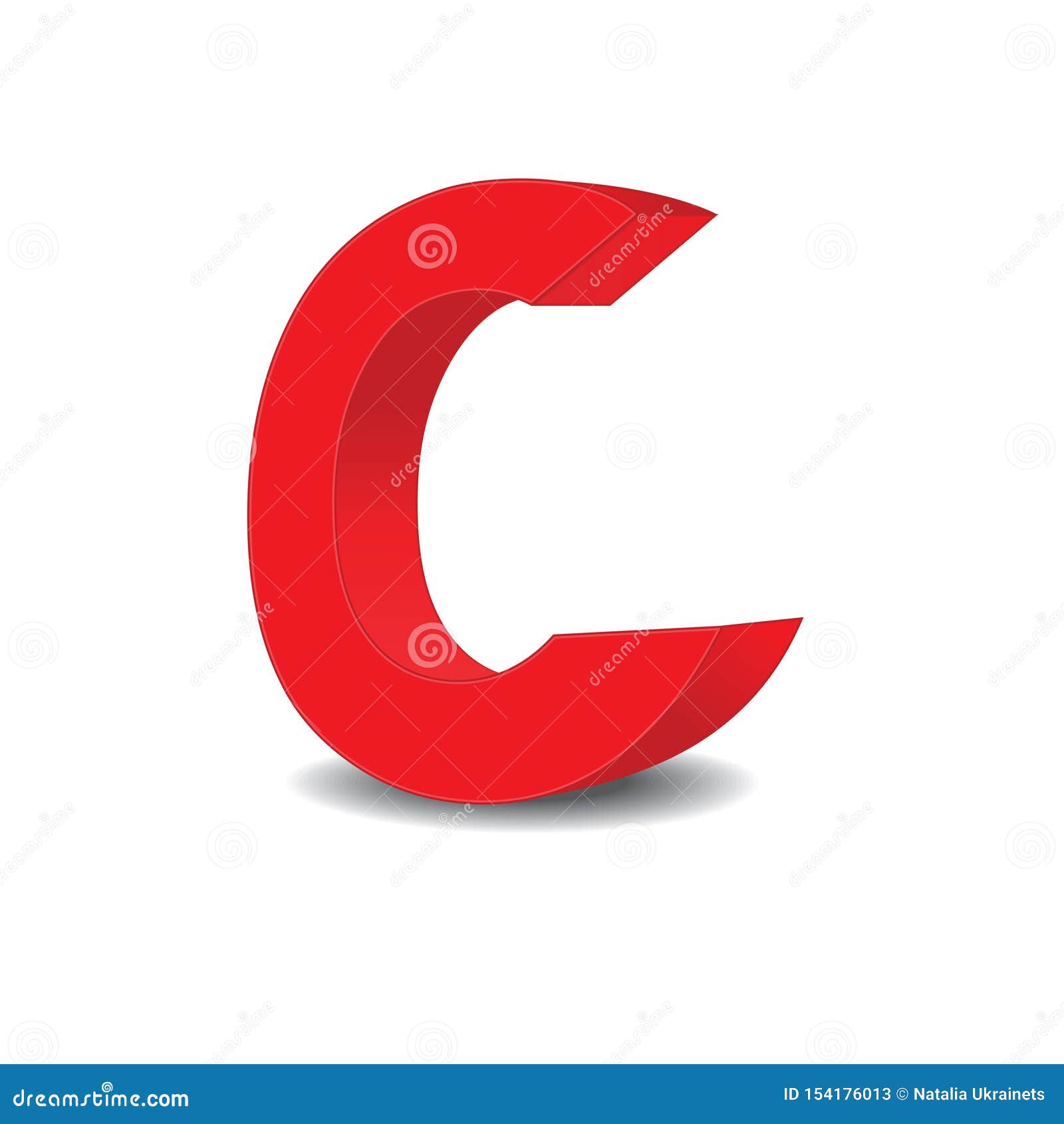 3d red letter C stock vector. Illustration of word, model - 154176013