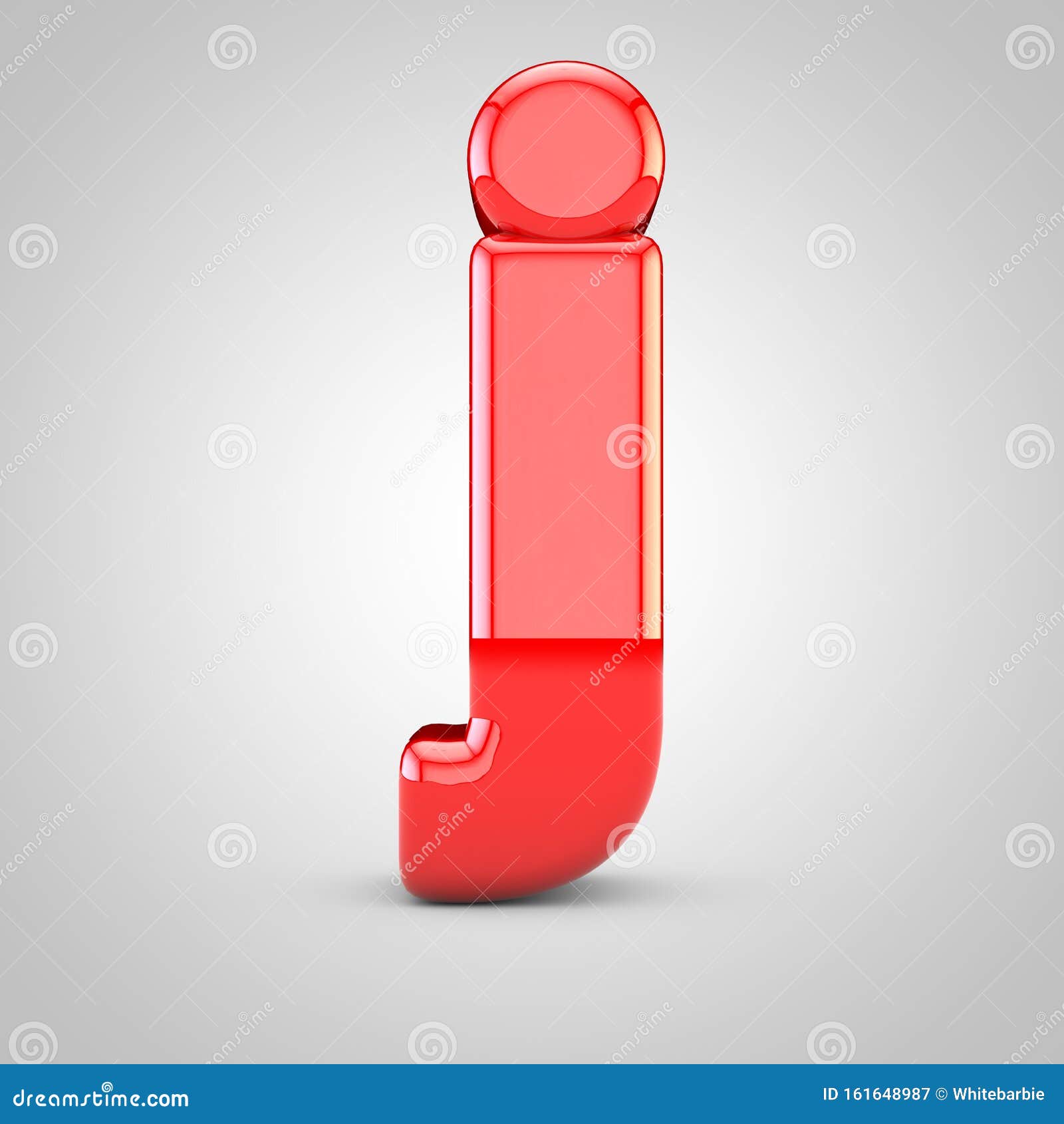 3D Red Letter J Lowercase Isolated White Background Stock Illustration ...