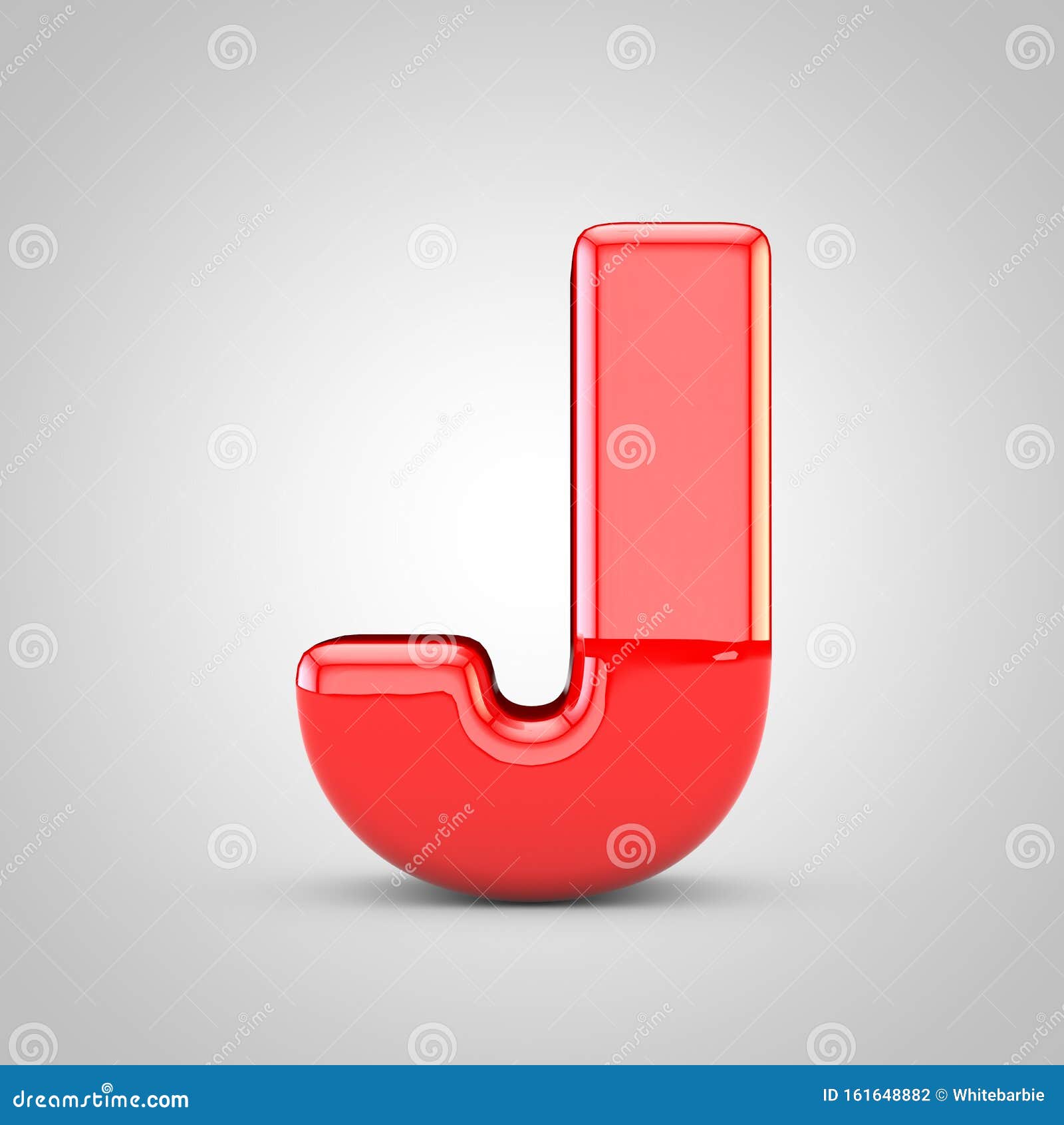 3D Red Letter J Uppercase Isolated White Background Stock Illustration ...
