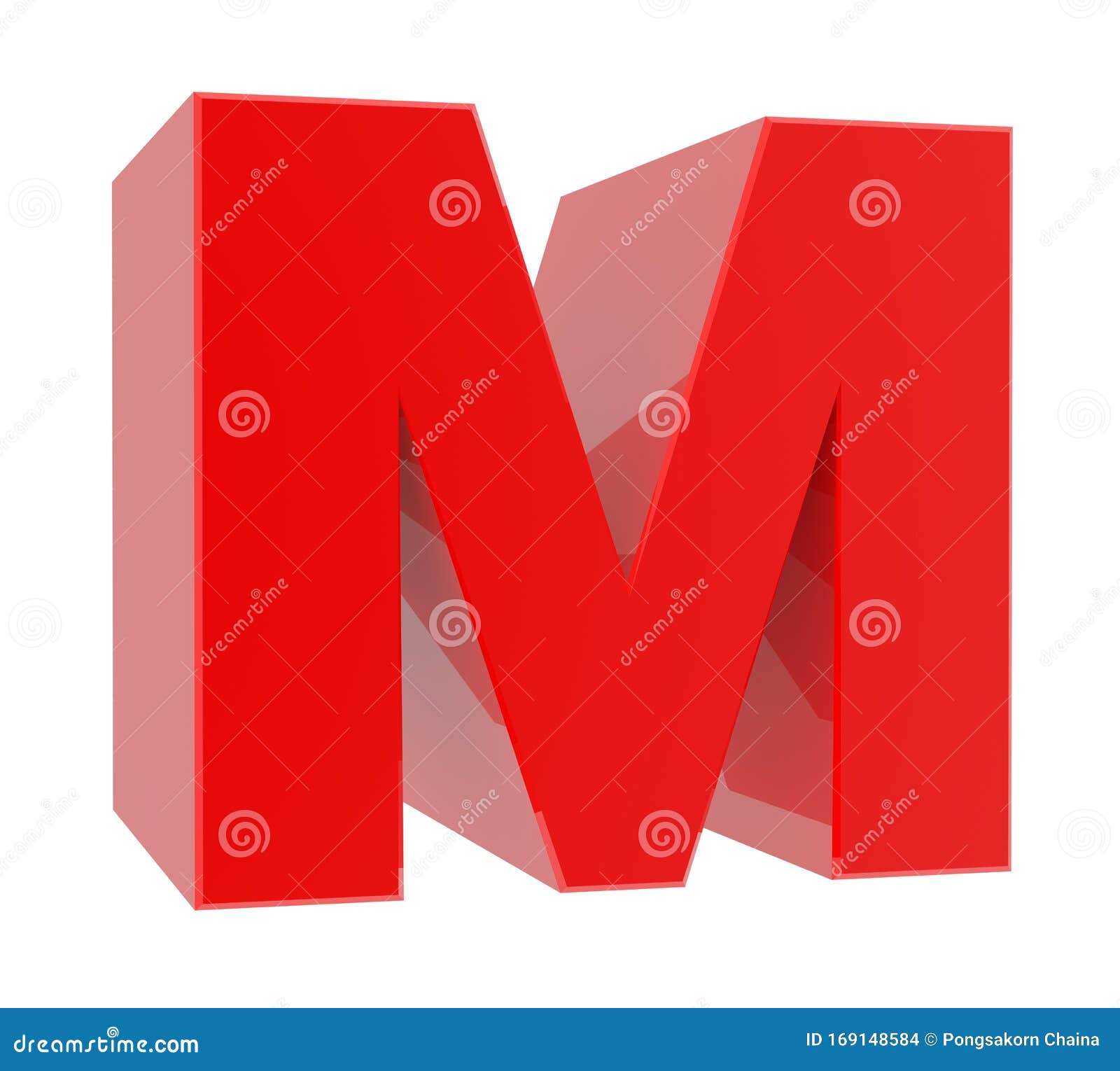 3d Red Letter M Collection on White Background Stock Illustration ...