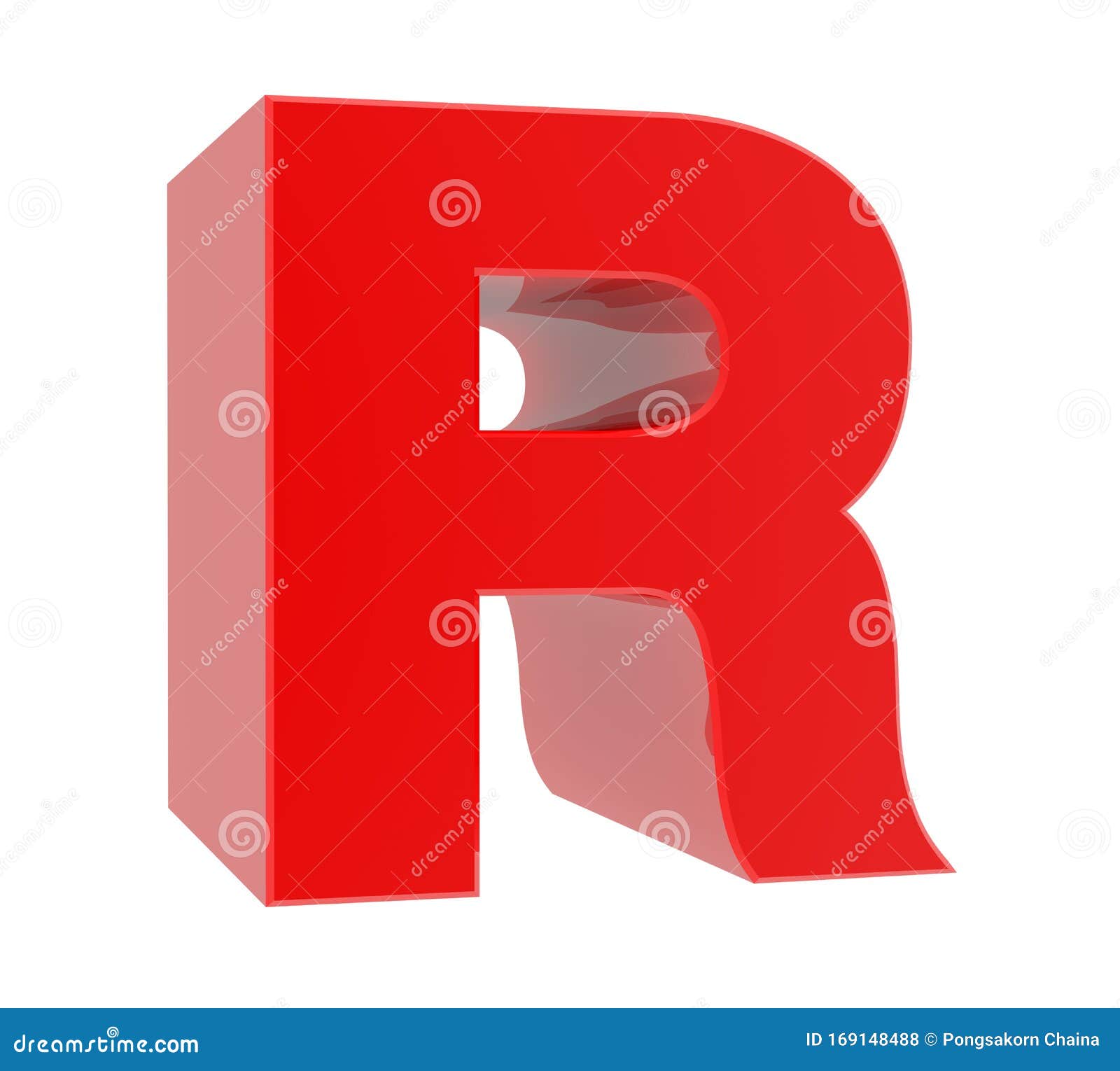 3d Red Letter R Collection on White Background Stock Illustration ...