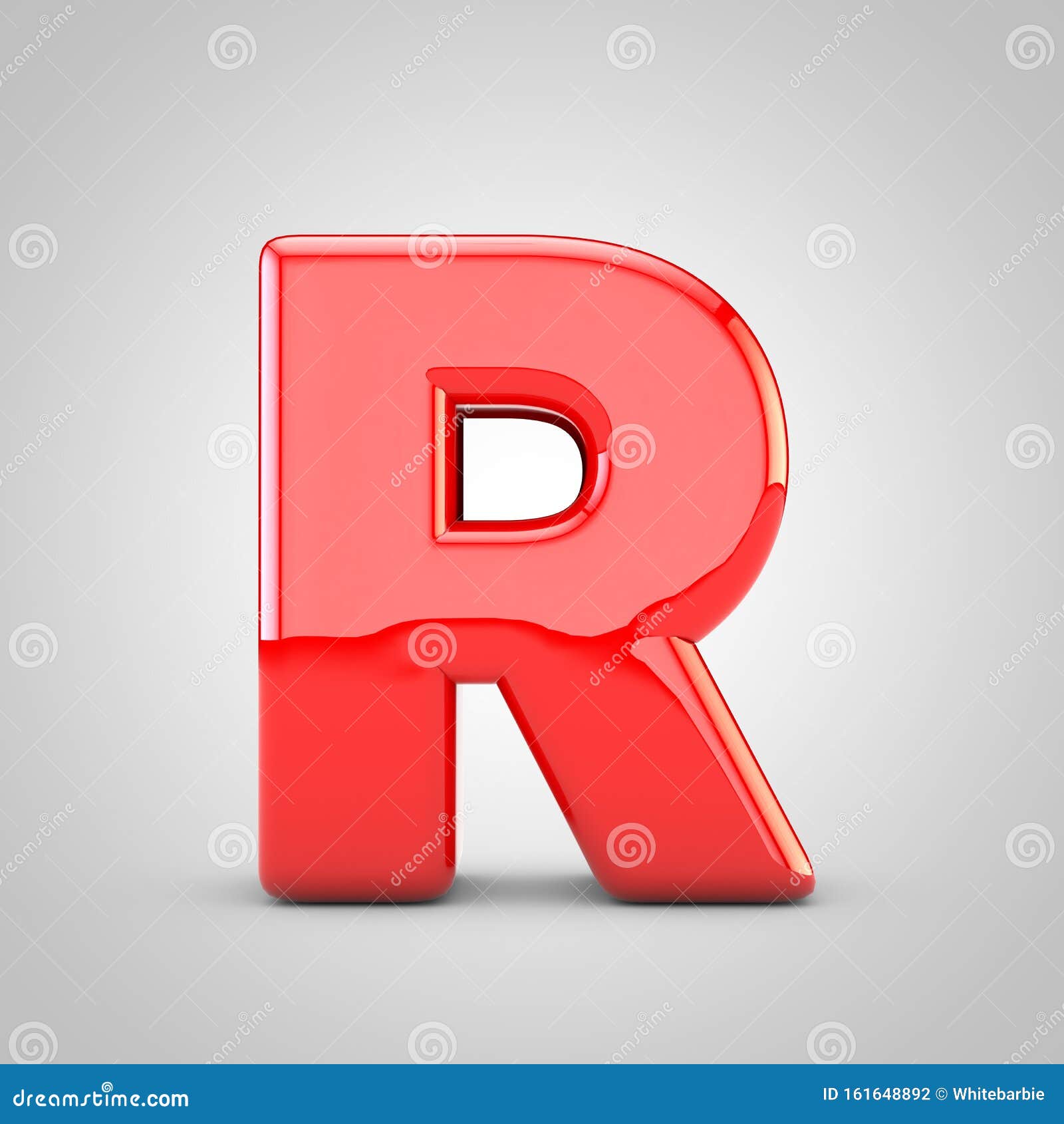 3D Red Letter R Uppercase Isolated White Background Stock Illustration ...