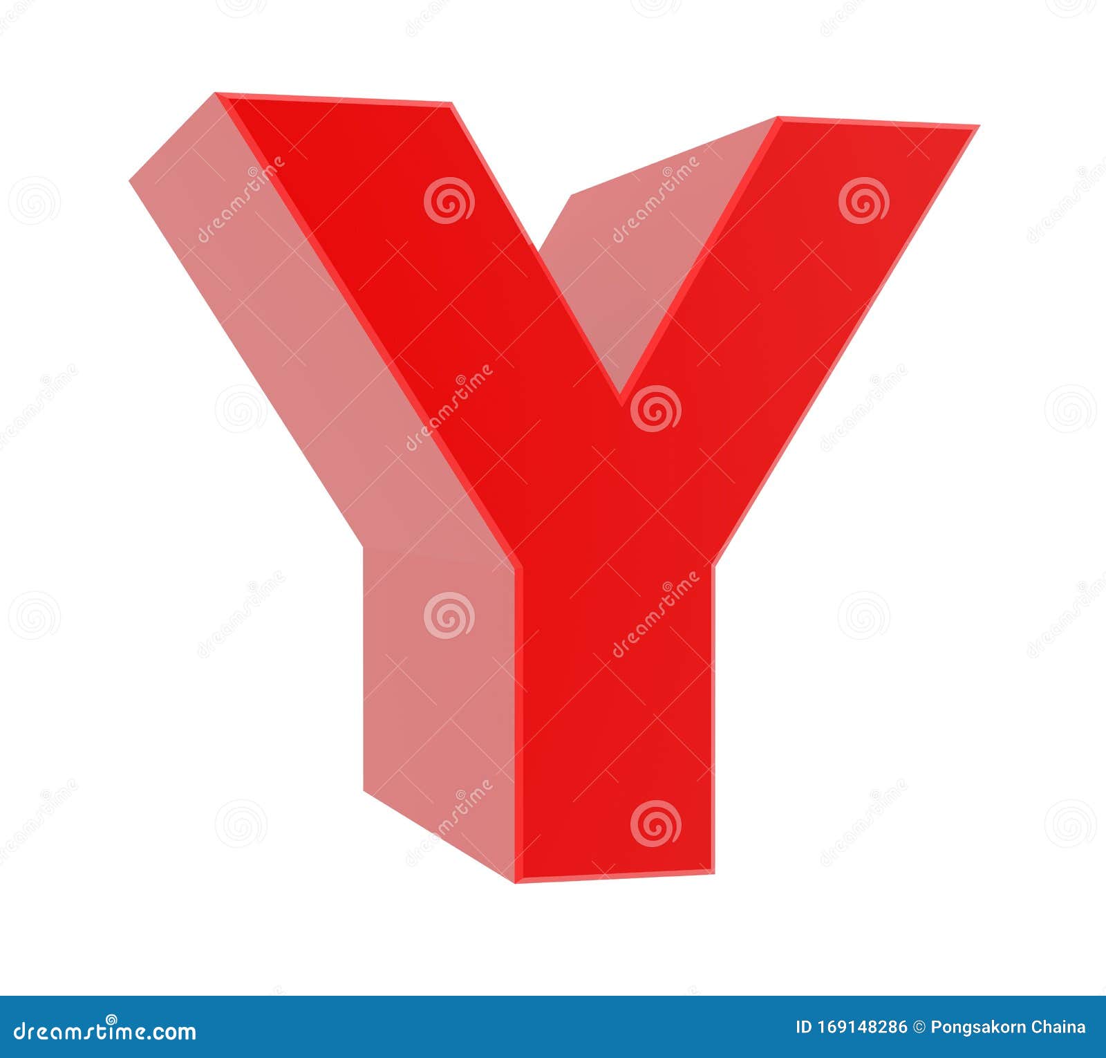 3d Red Letter Y Collection on White Background Stock Illustration ...