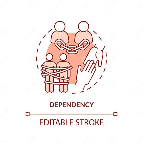 2D Red Linear Icon Dependency Concept Stock Illustration - Illustration ...
