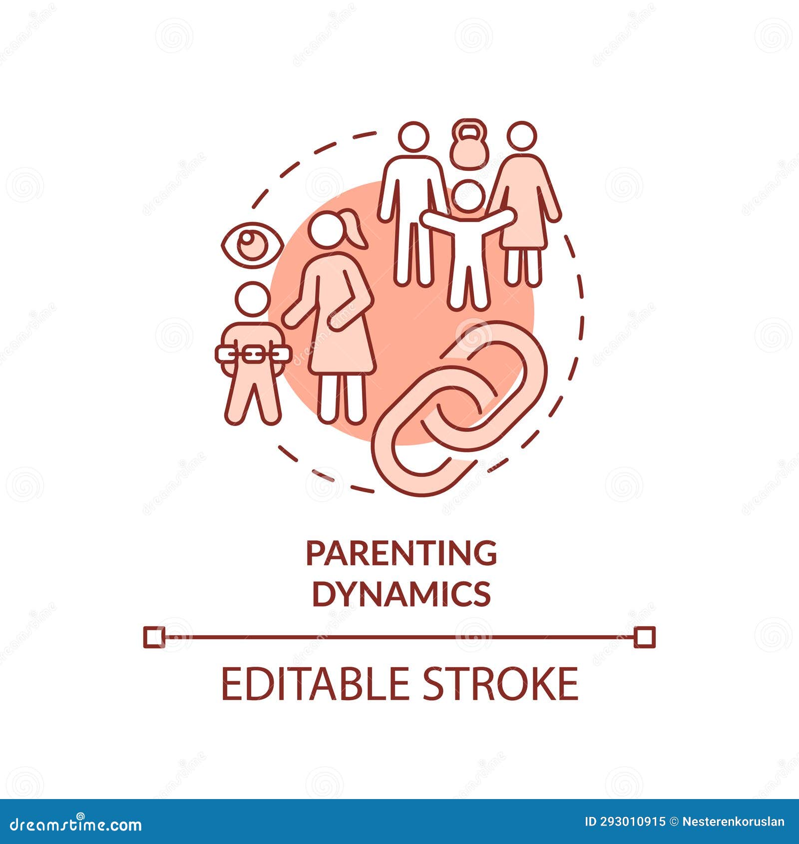 2D Red Linear Icon Parenting Dynamics Concept Stock Vector ...