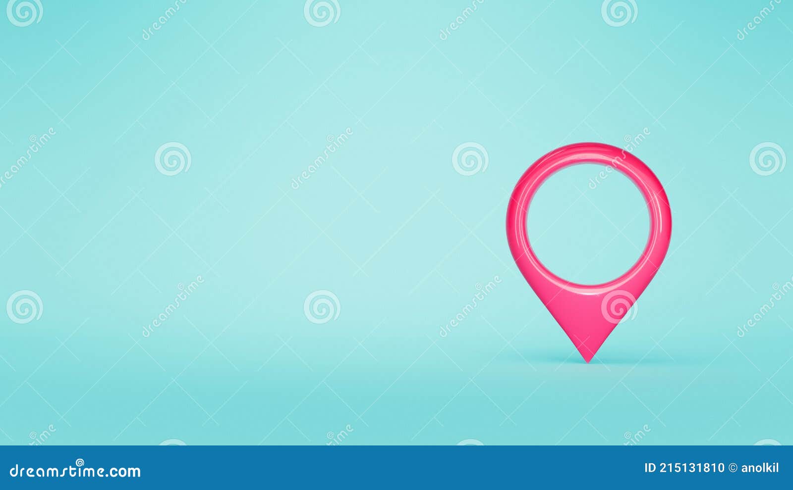 3 D Red Location Symbol. Map Pointer Icon on a Blue Background Stock ...