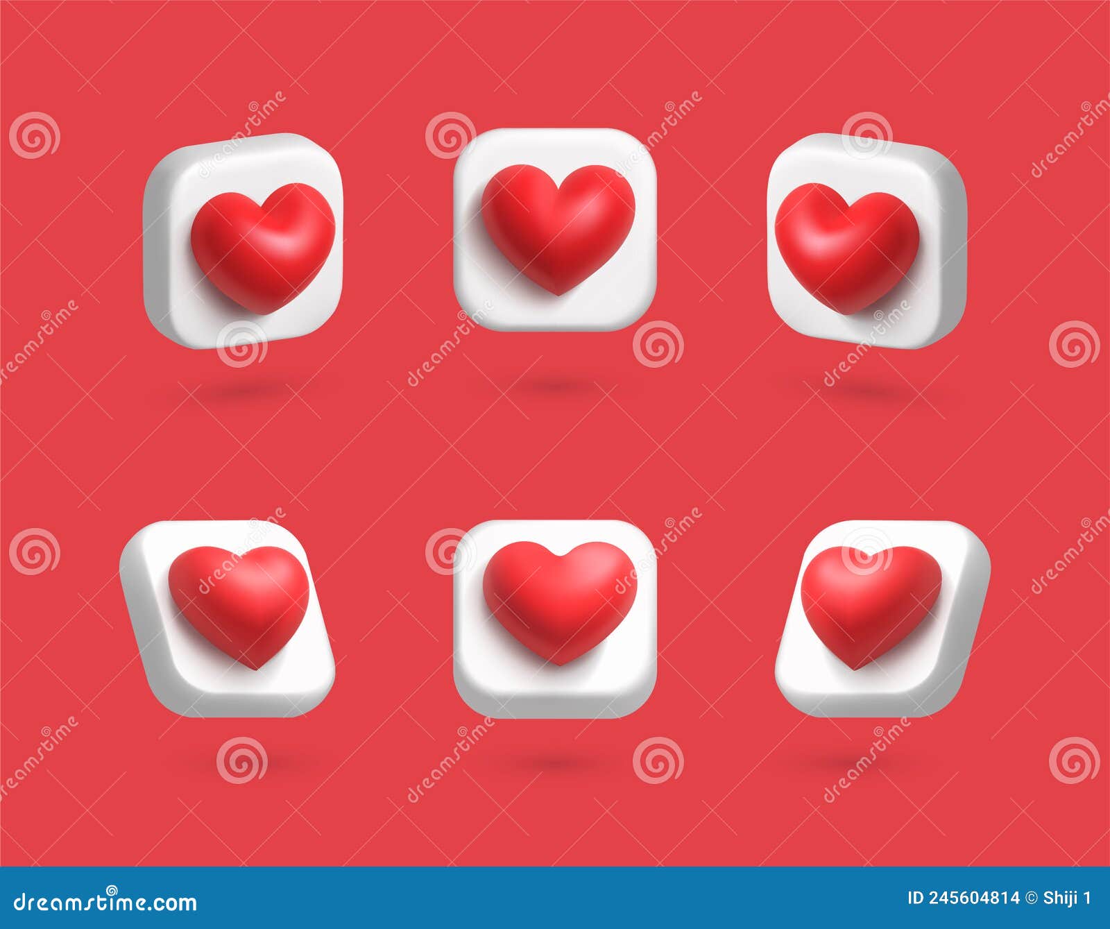3d Red Love Heart Shape Icon Design Stock Vector - Illustration of love ...