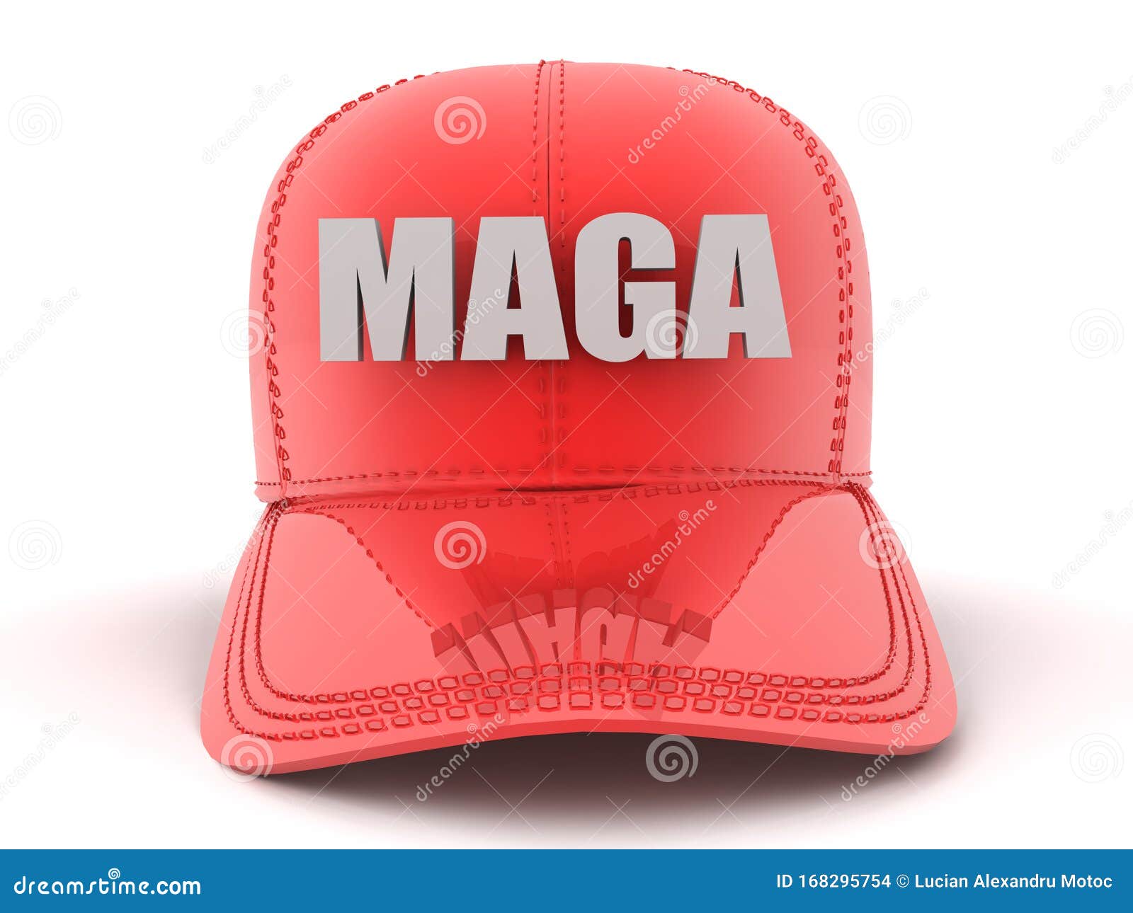 3D Red MAGA baseball cap stock illustration. Illustration of rendering ...
