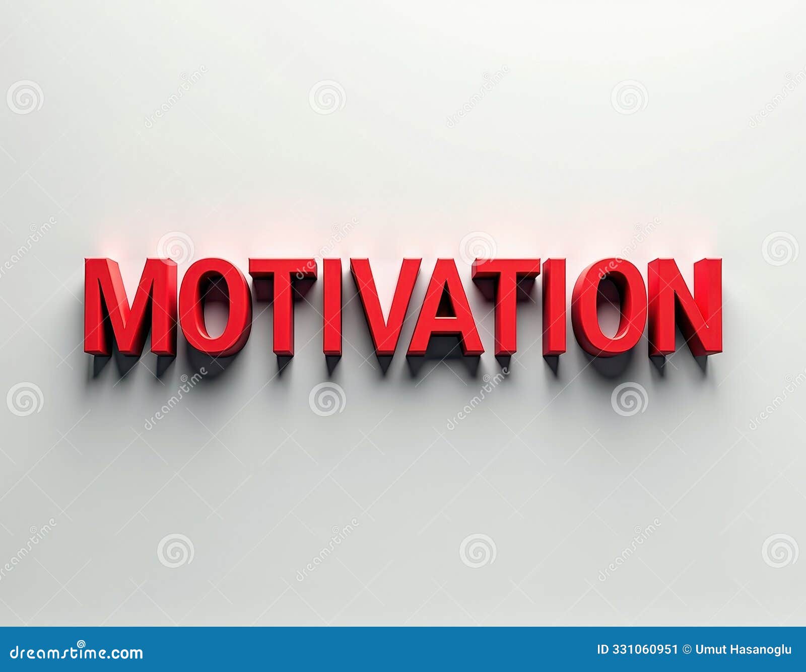 3D Red Motivation Text on a White Background. Stock Illustration ...