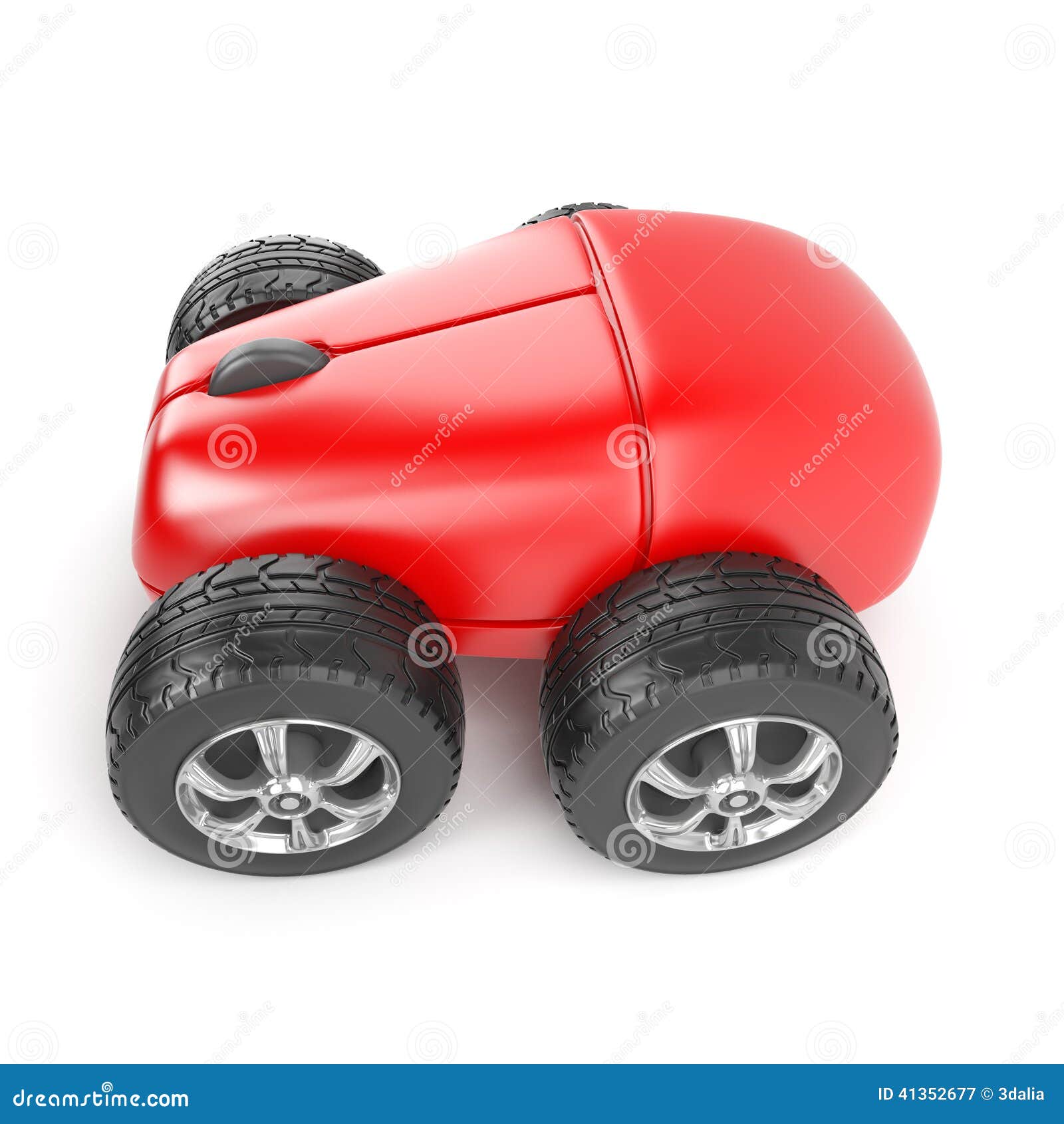 3d Red mouse on car wheels stock illustration. Illustration of isolated ...