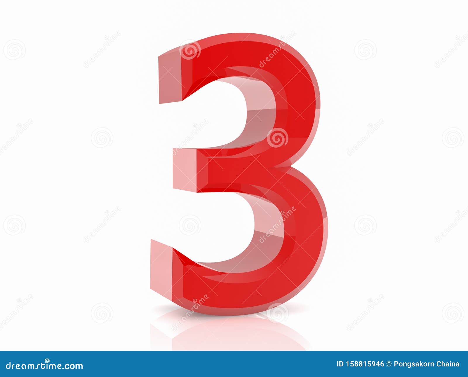 3d red number 3 stock illustration. Illustration of school - 158815946