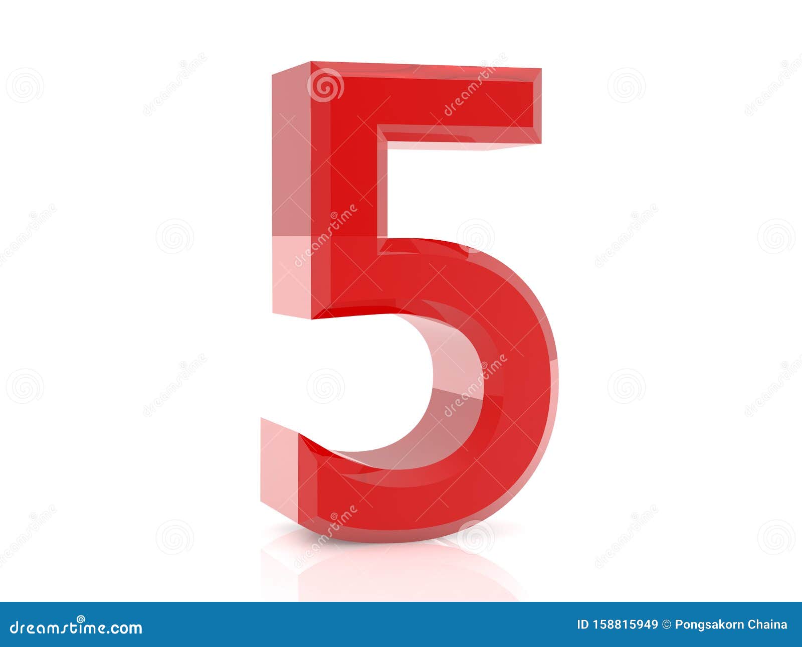 3d red number 5 stock illustration. Illustration of background - 158815949