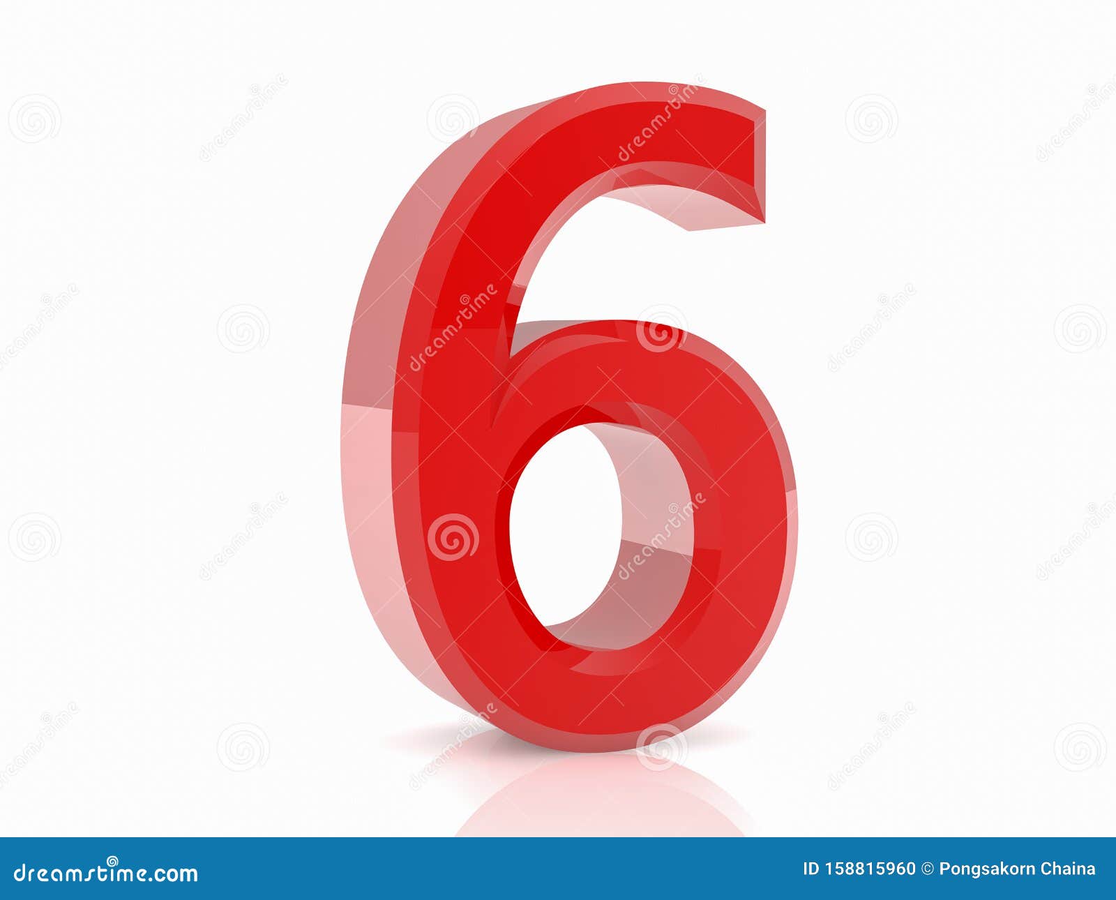 3d red number 6 stock illustration. Illustration of five - 158815960
