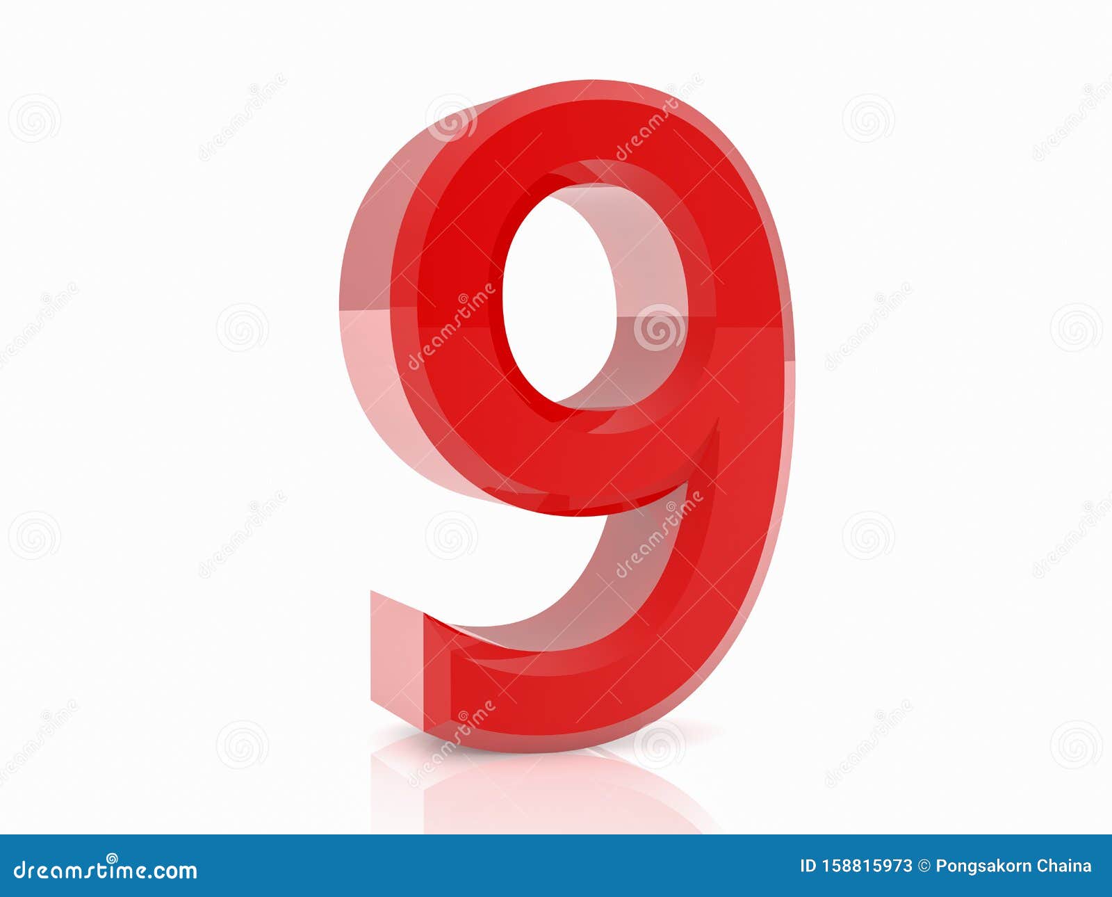 3d red number 9 stock illustration. Illustration of graphic - 158815973