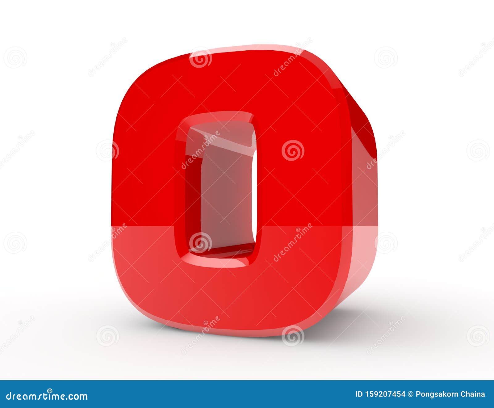 3d Red Number 0 Isolated on White Background 3d Rendering Stock ...