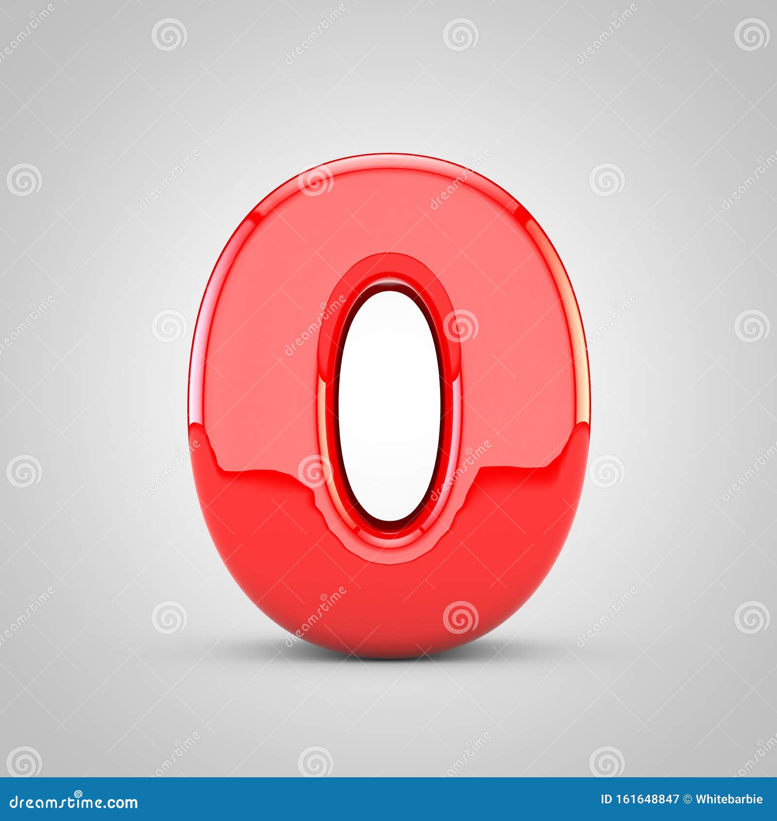 3D Red Number 0 Isolated White Background Stock Illustration ...