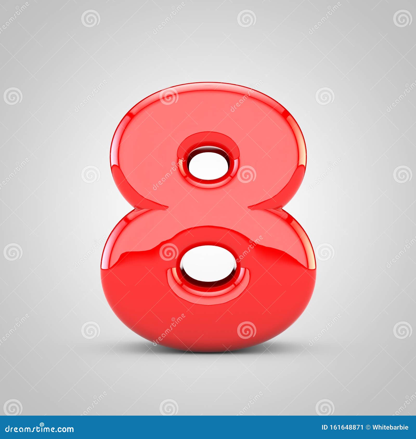 3D Red Number 8 Isolated White Background Stock Illustration ...
