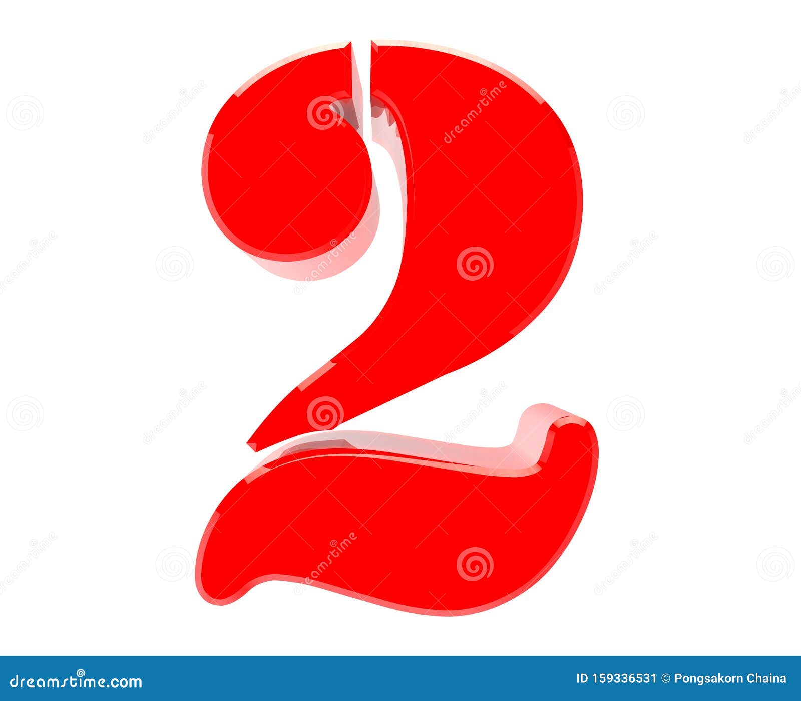 3d Red Number 2 EXPLANATION Word Isolated on White Background 3d ...