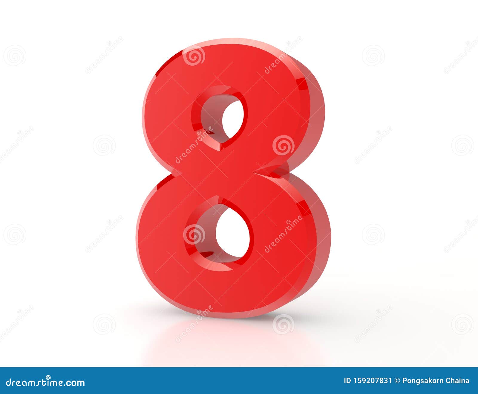 3d Red Number 8 Isolated on White Background Stock Illustration ...