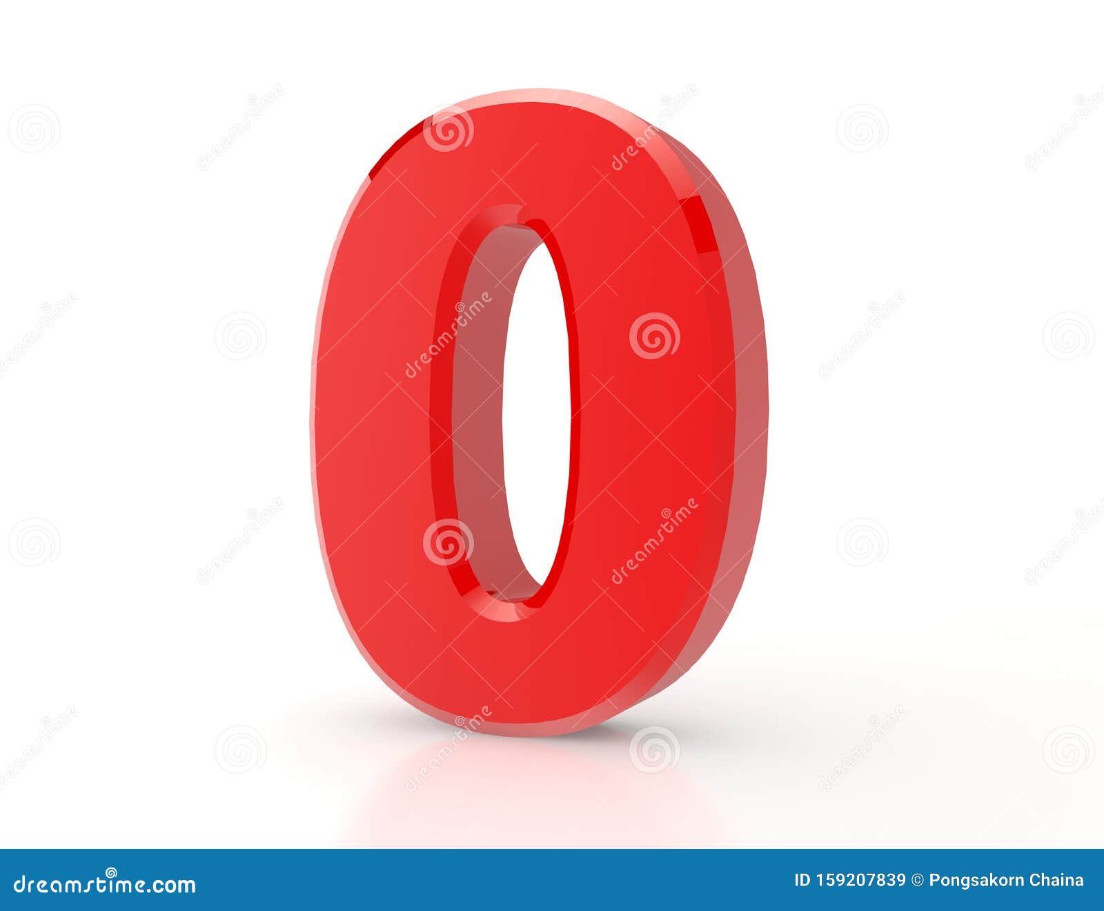 3d Red Number 0 Isolated on White Background Stock Illustration ...