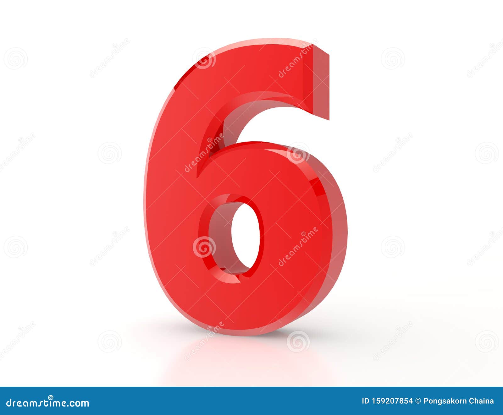 3d Red Number 6 Isolated on White Background Stock Illustration ...