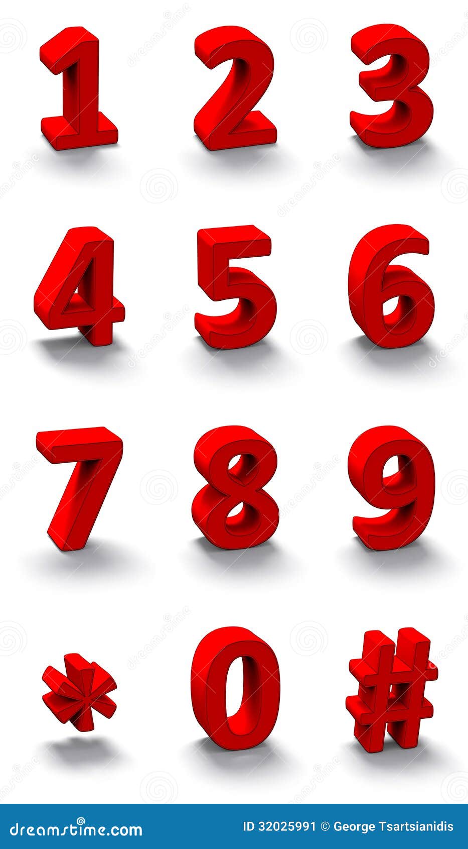 3d red numbers stock illustration. Illustration of display - 32025991