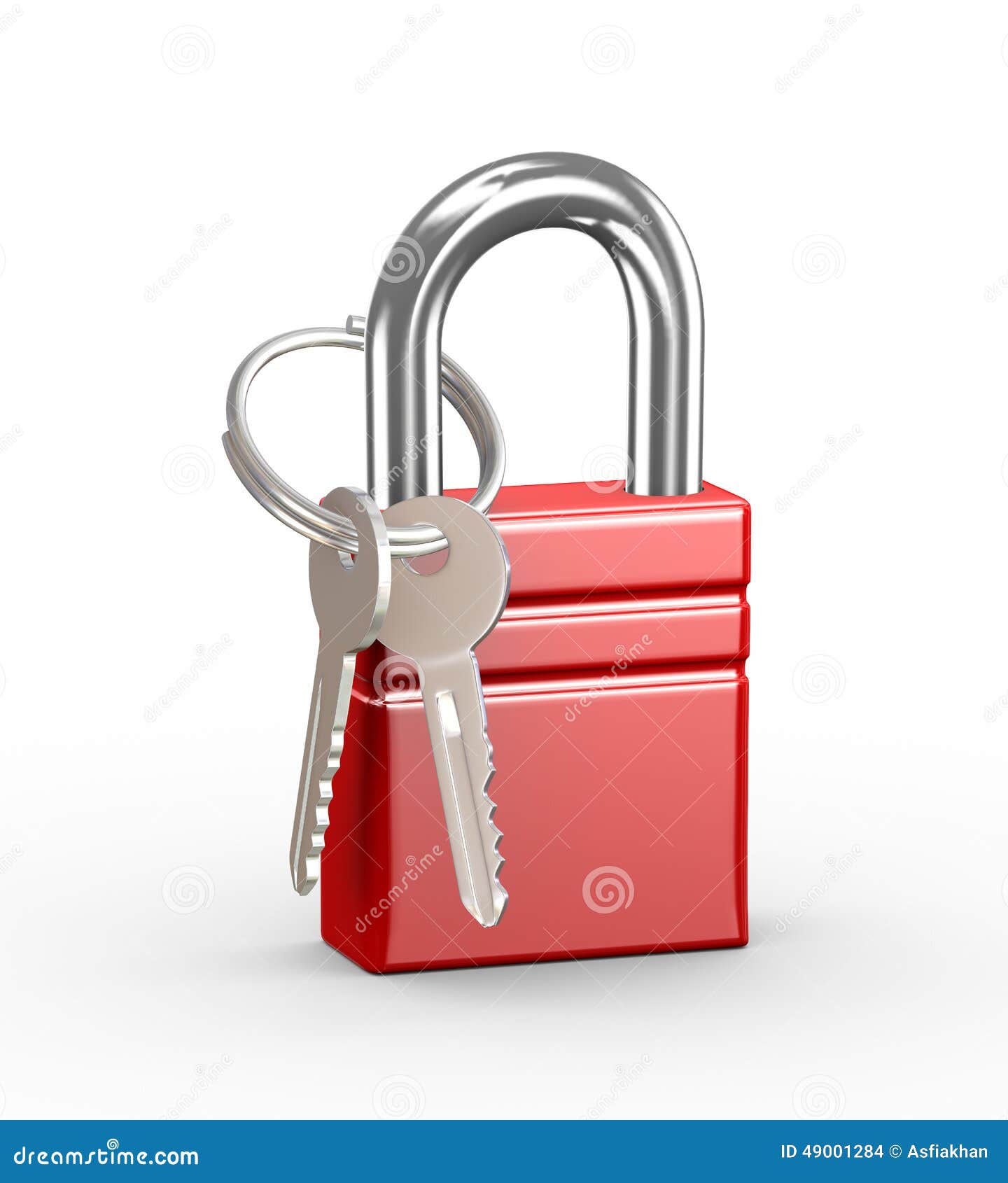 3d red padlock and keys stock illustration. Illustration of system ...
