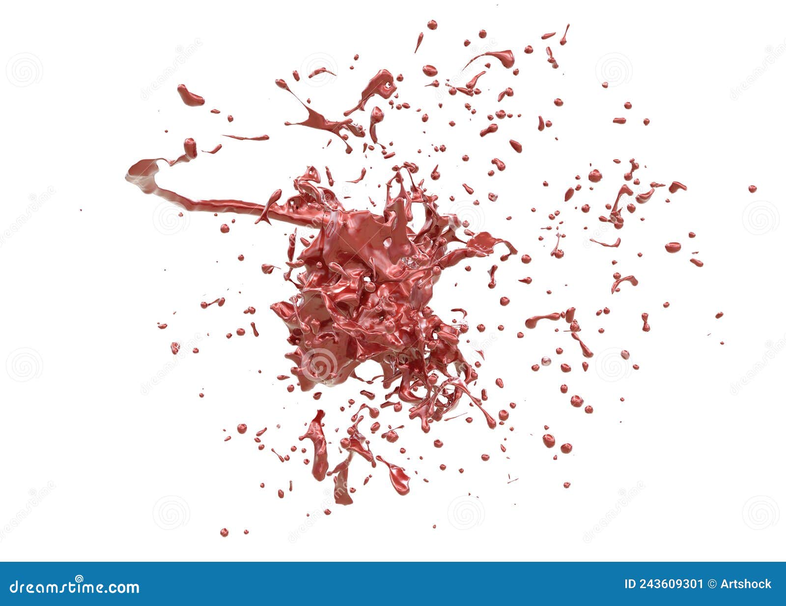 3D Red paint splash stock illustration. Illustration of variety - 243609301