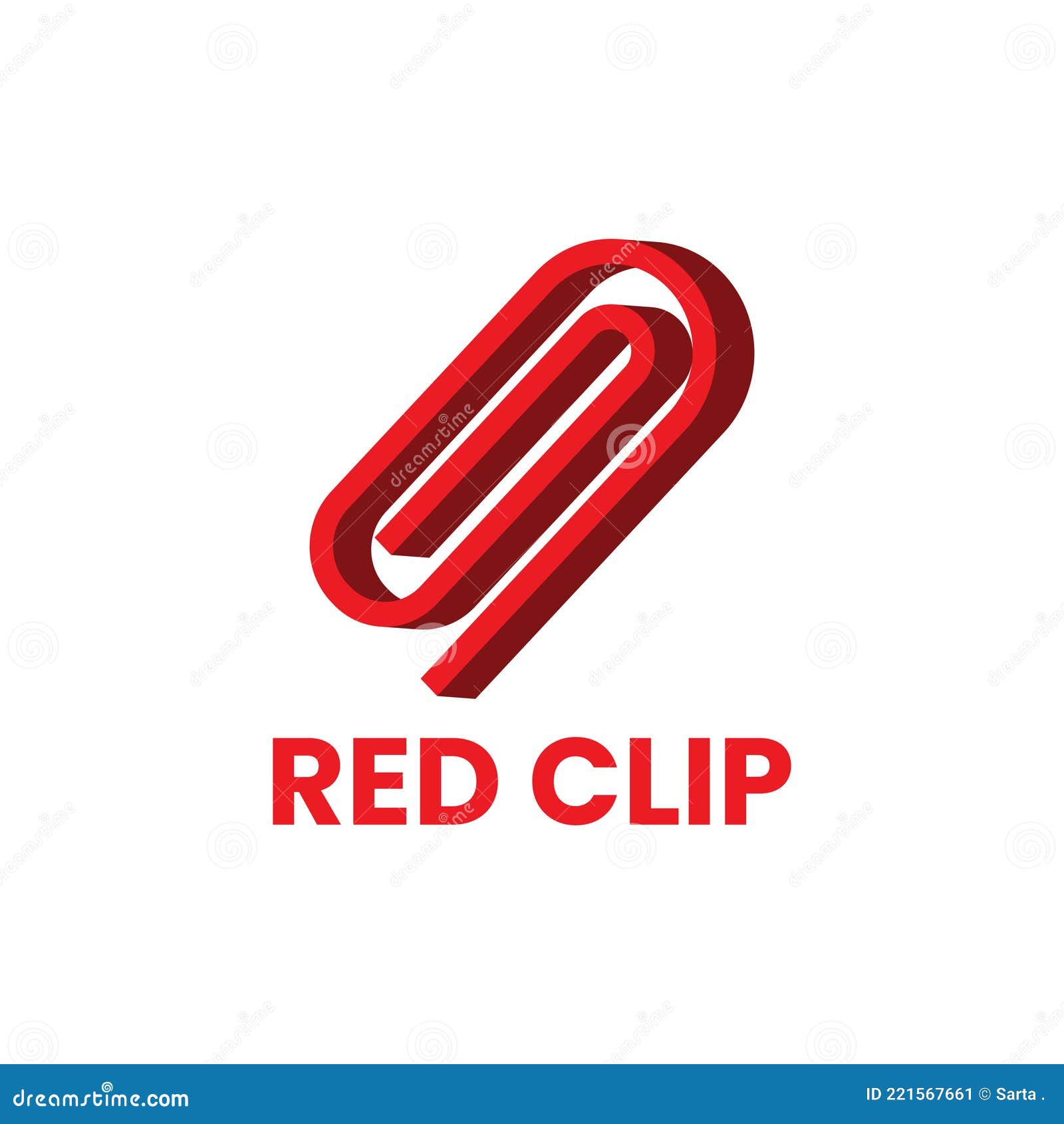 3D Red Paper Clip Logo Vector Template Stock Vector - Illustration of ...
