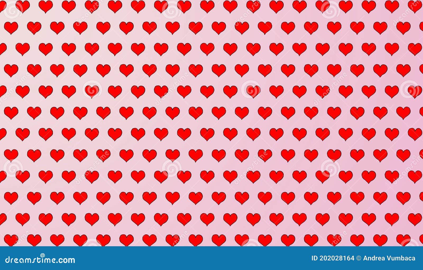 2d Red Pattern of Cartoon Hearts on Isolated Background Stock ...