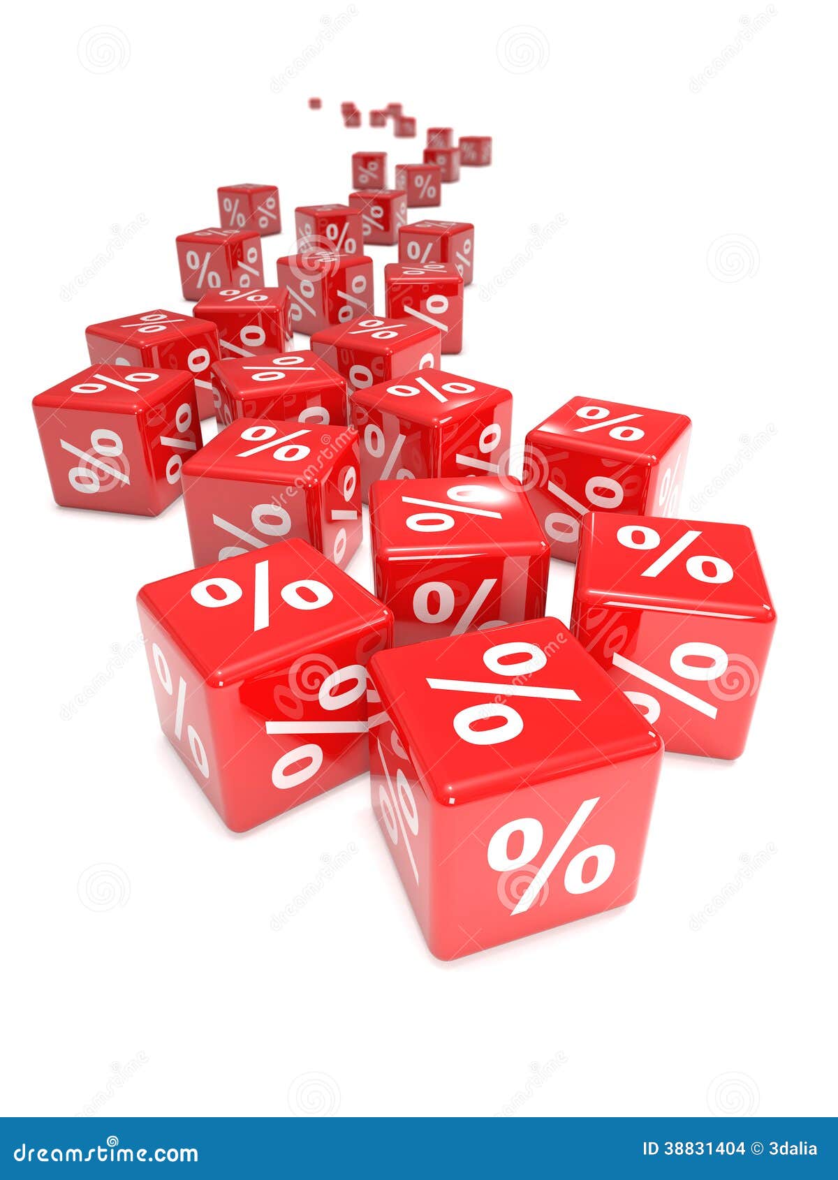 3d Red percent dice stock illustration. Illustration of gamble - 38831404