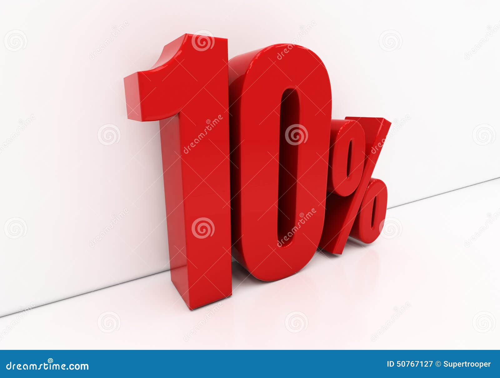 3D red 10 percent stock illustration. Illustration of point - 50767127
