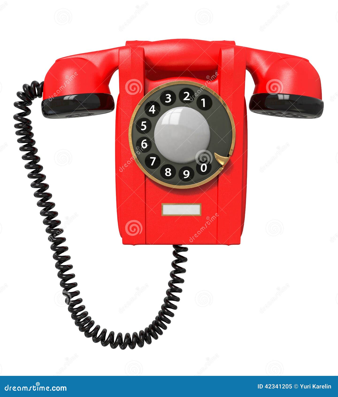 3d red phone. stock illustration. Illustration of ring - 42341205