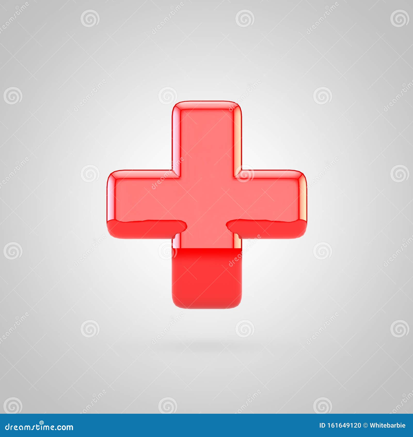 3D Red Plus Symbol Isolated White Background Stock Illustration ...