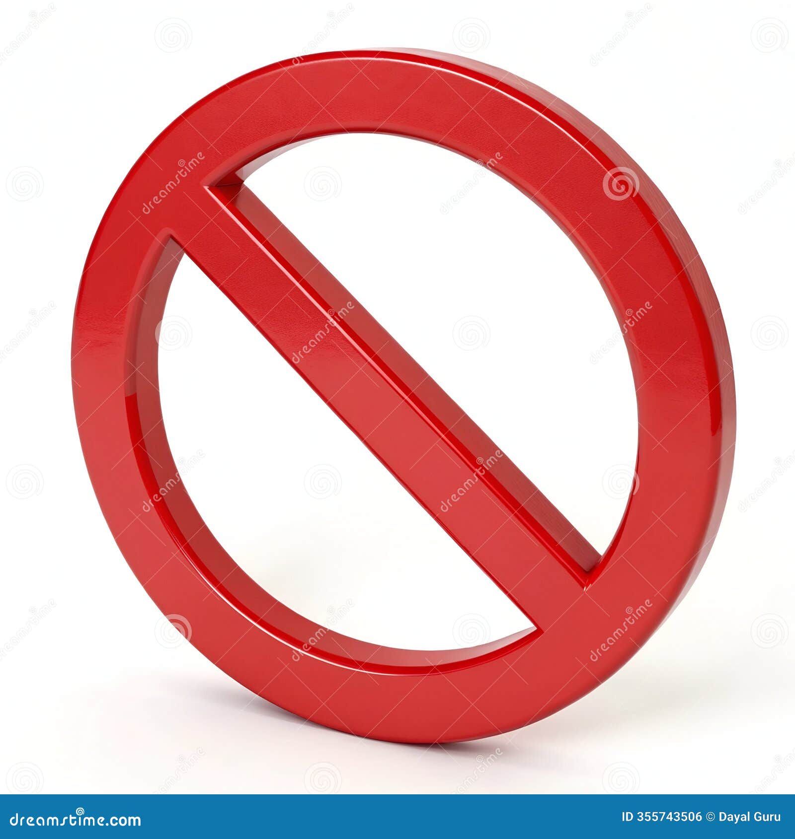 3D Red Prohibited Symbol Isolated on White Background Stock ...