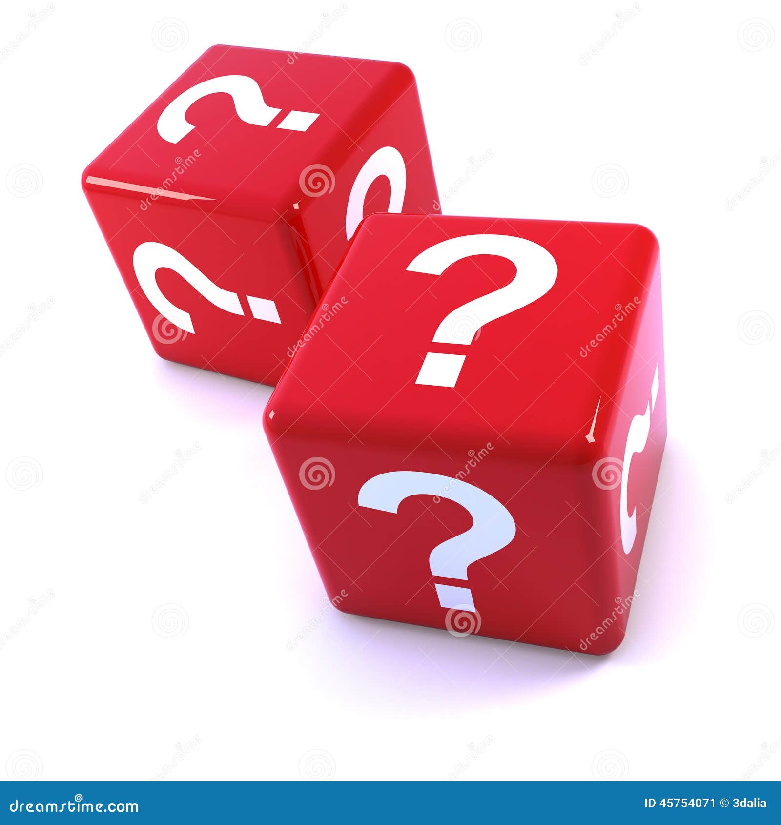 3d Red question mark dice stock illustration. Illustration of query ...