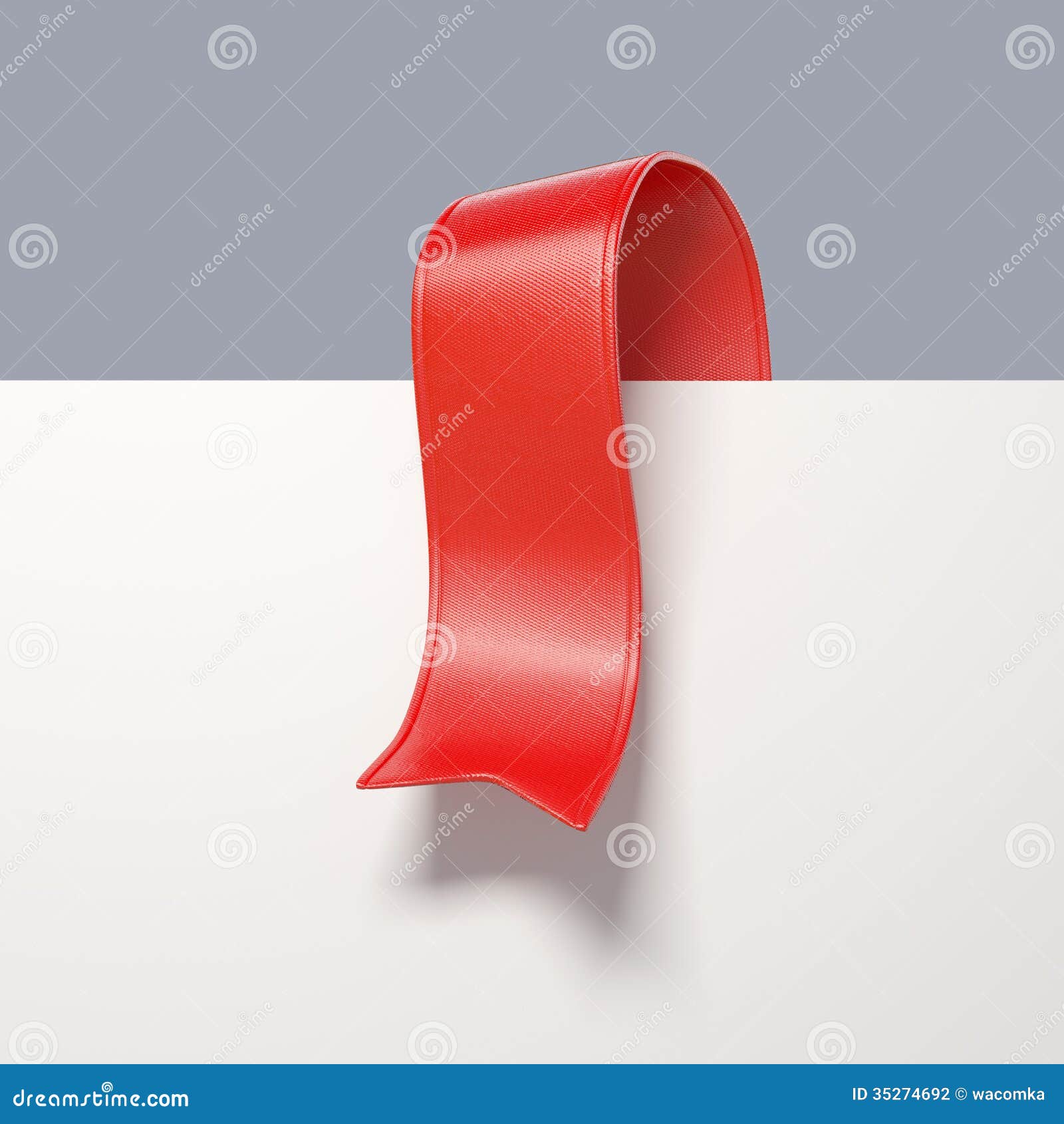 3d Red Ribbon Bookmark Tag, Design Element Stock Illustration ...