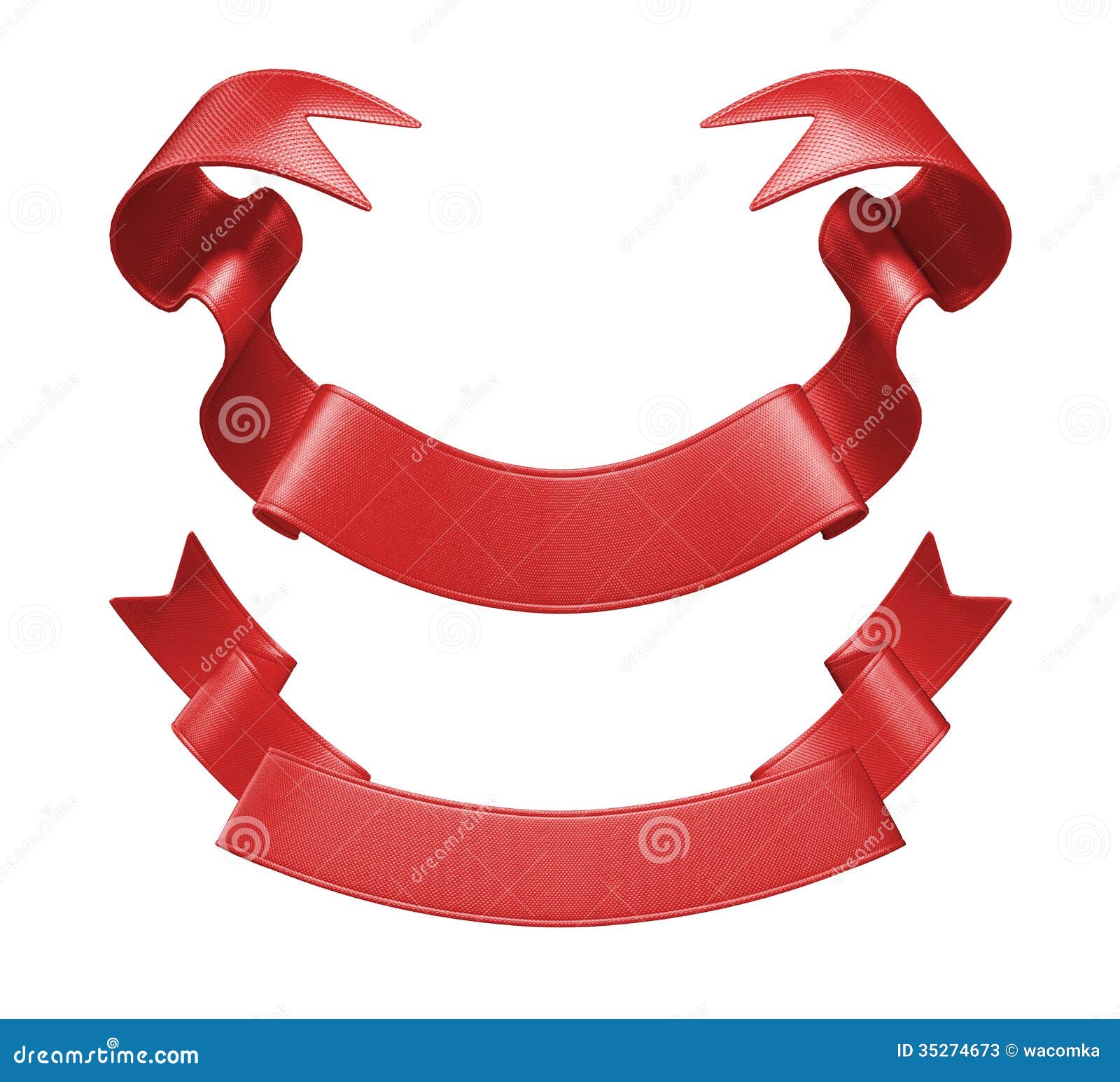 3d Red Ribbon Tag Set, Design Element Stock Illustration - Illustration ...