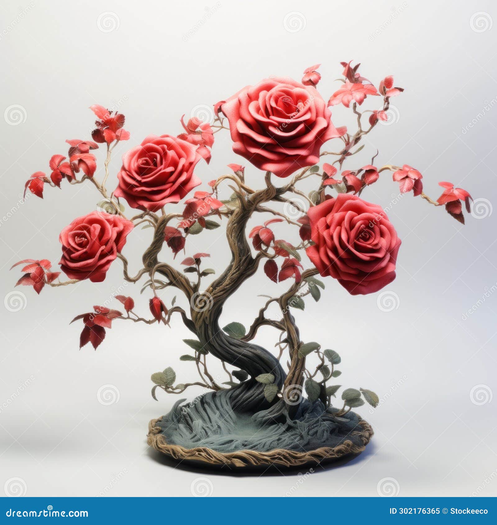 Rose Bonsai Tree: Meticulous Photorealistic Still Life On Pink ...
