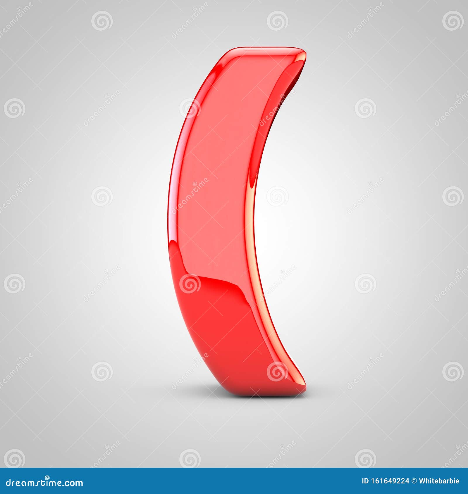 3D Red Round Brackets Symbol Isolated White Background Stock ...