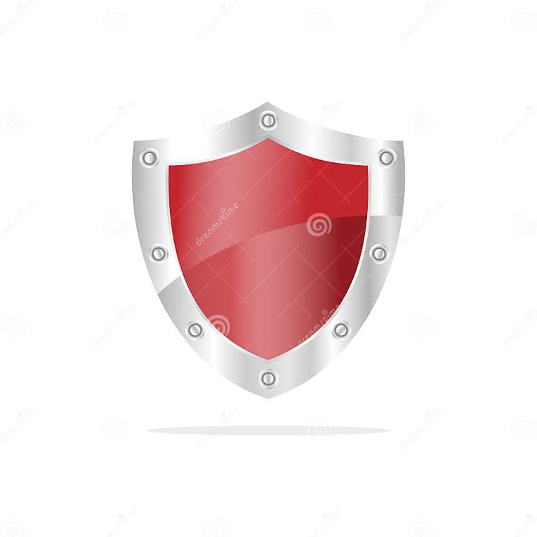 3D Red security shield stock vector. Illustration of unprotected - 97160016