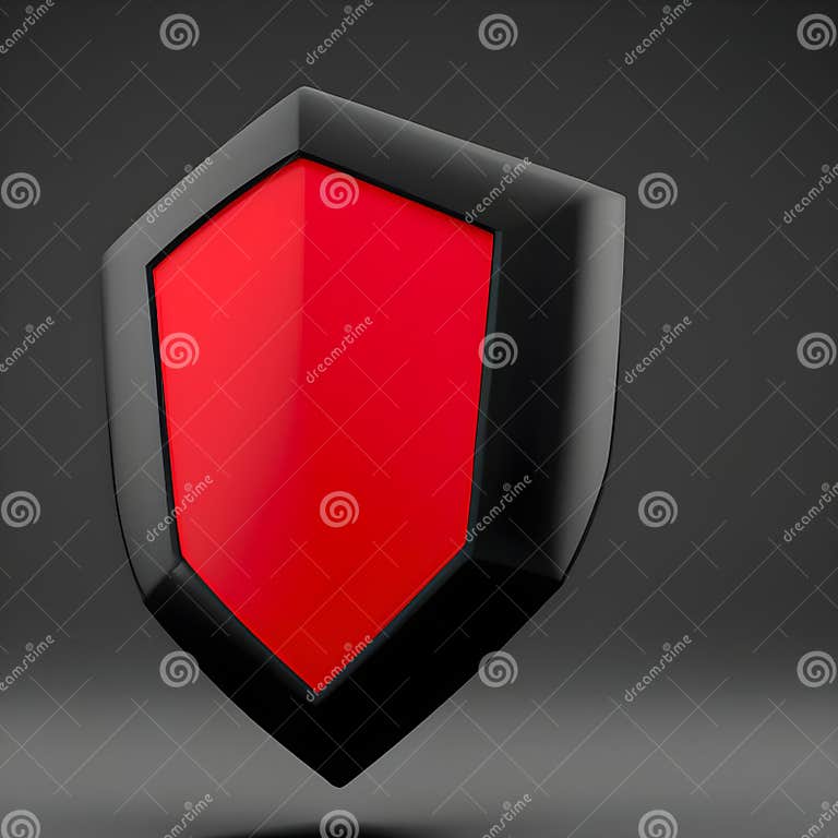 3d Red Shield Icon. Generative AI. Stock Illustration - Illustration of ...