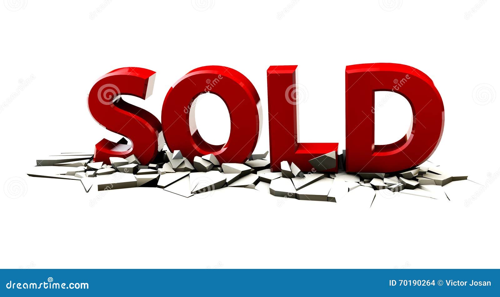 A 3d Red Sold Word on a White Background Stock Illustration ...