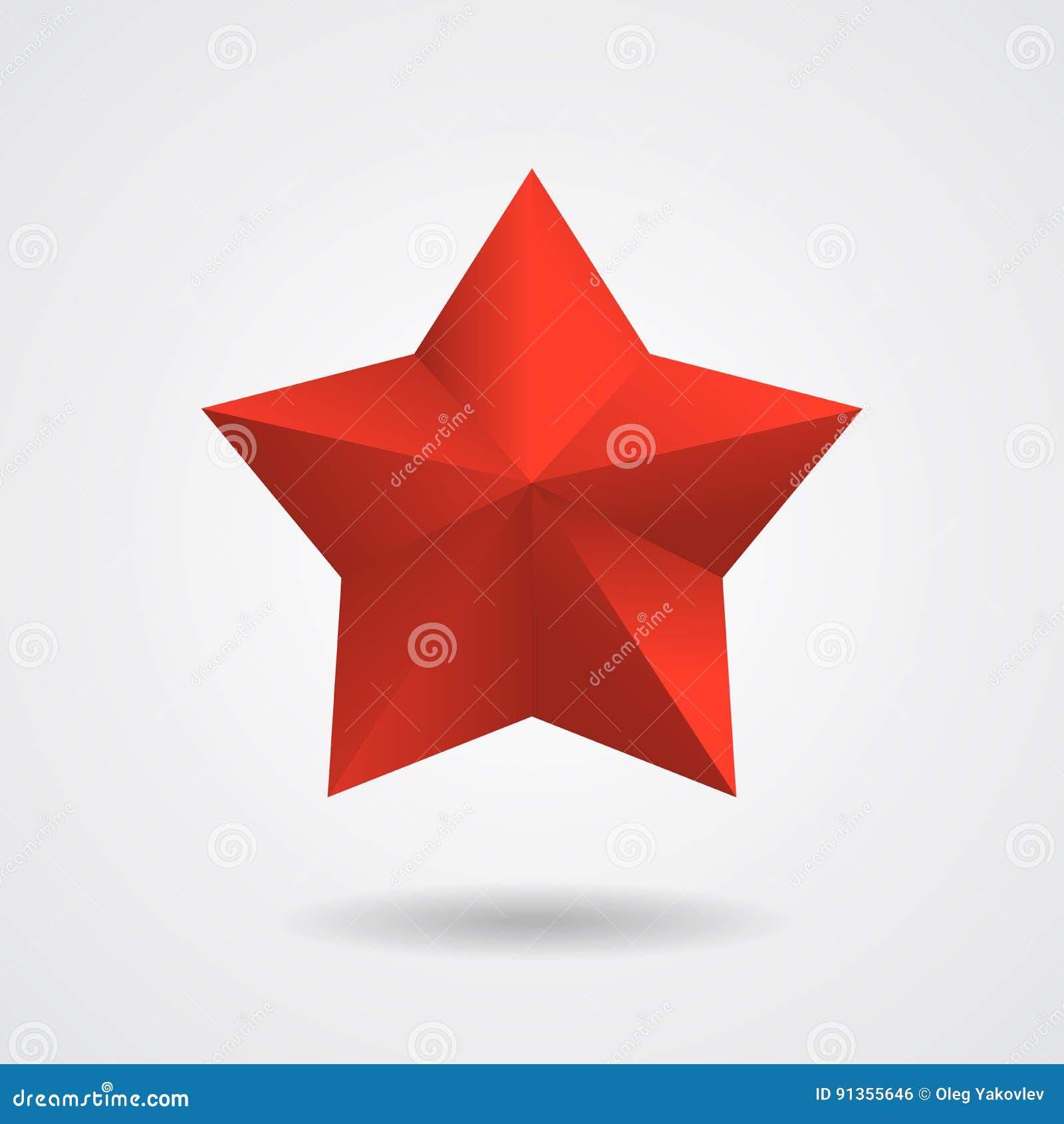 3d red star flat style stock vector. Illustration of shiny - 91355646