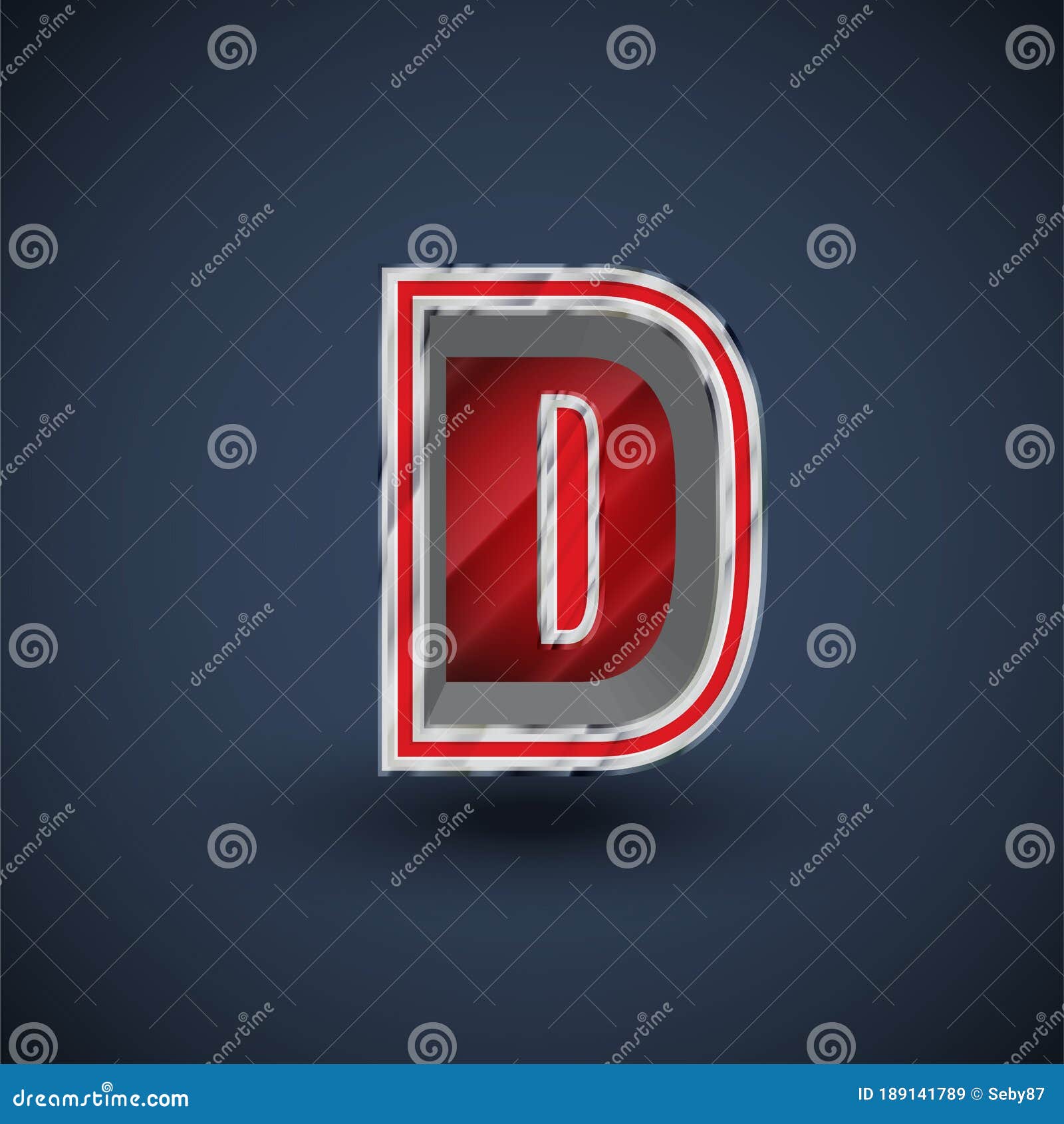 3D Red Steel Font Character, Vector Stock Vector - Illustration of ...