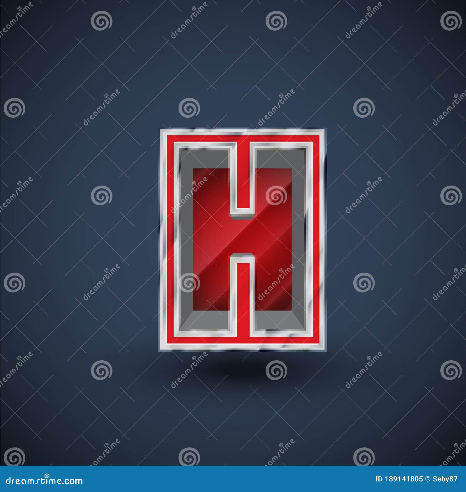 3D Red Steel Font Character, Vector Stock Vector - Illustration of ...