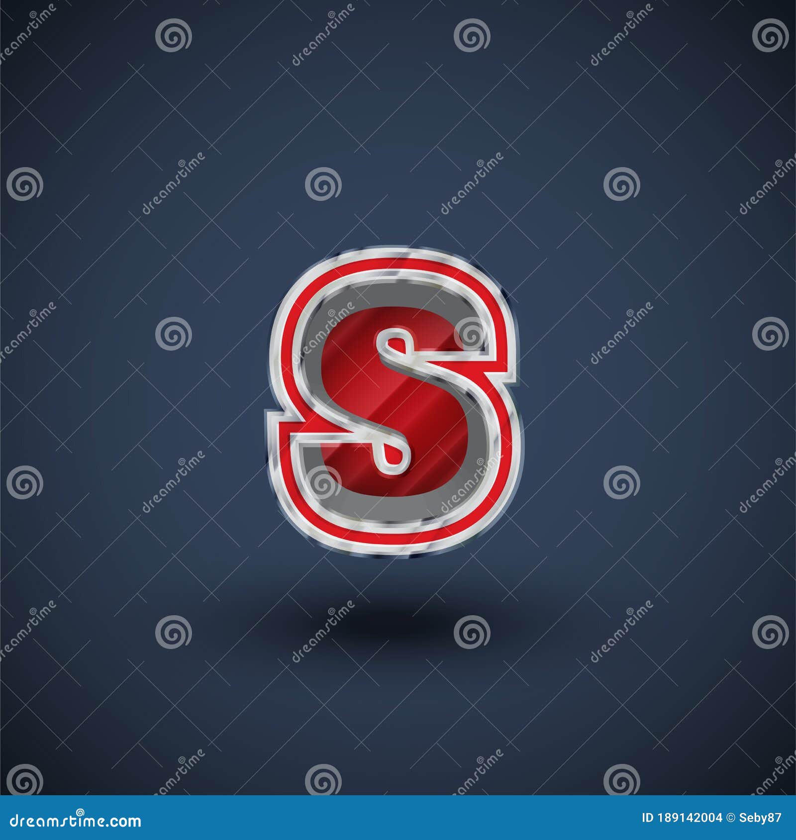3D Red Steel Font Character, Vector Stock Vector - Illustration of ...