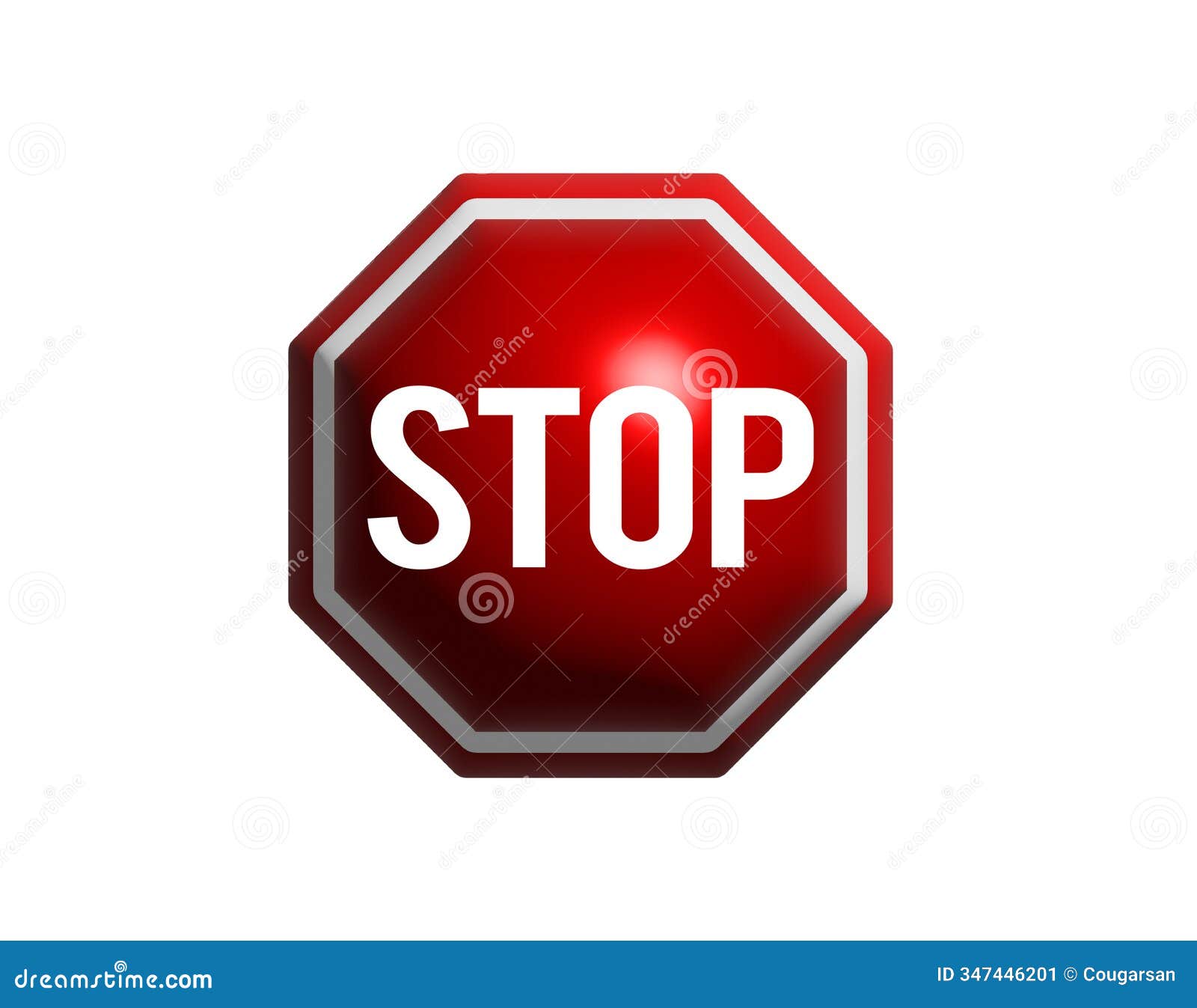 3D Red Stop Warning Sign Flat Icon Symbol Vector Format Stock ...