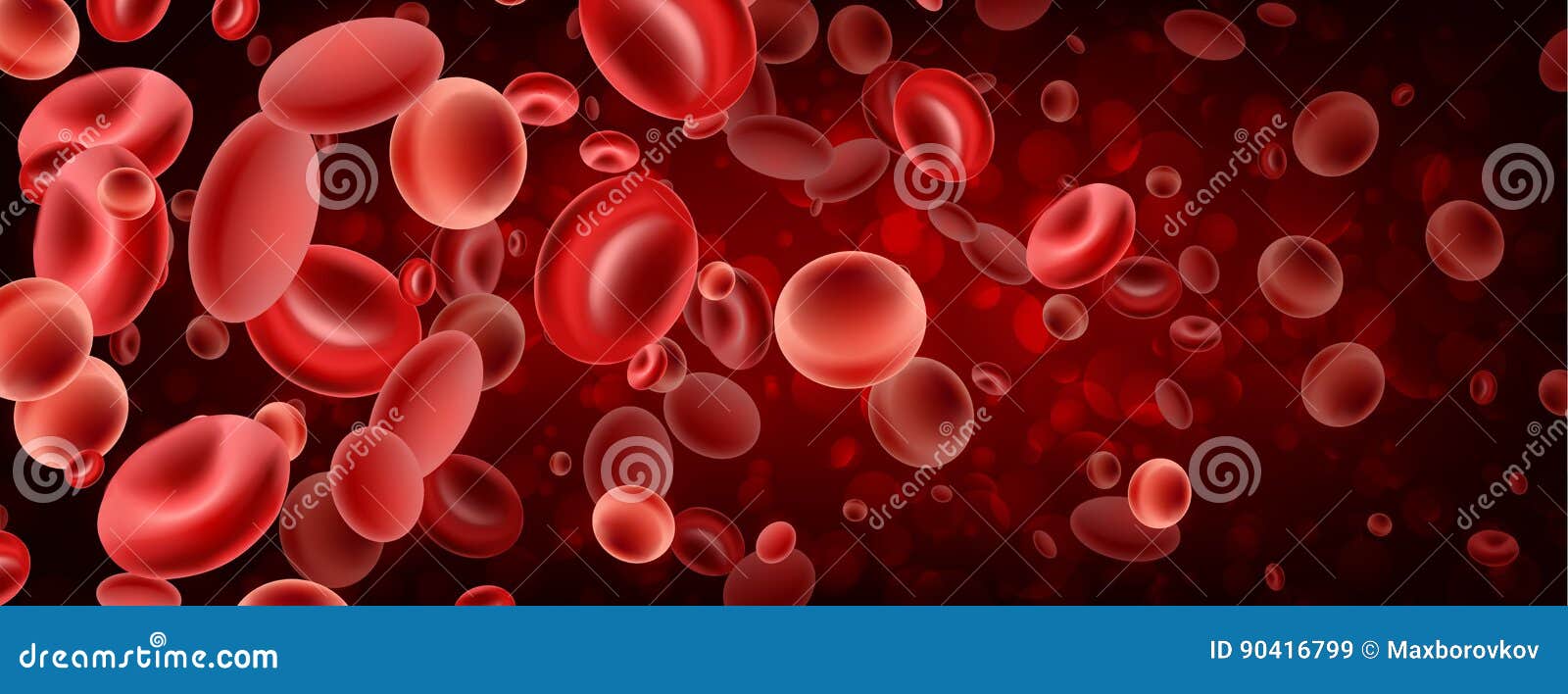 3d Red Streaming Blood Cells Banner. Stock Vector - Illustration of ...